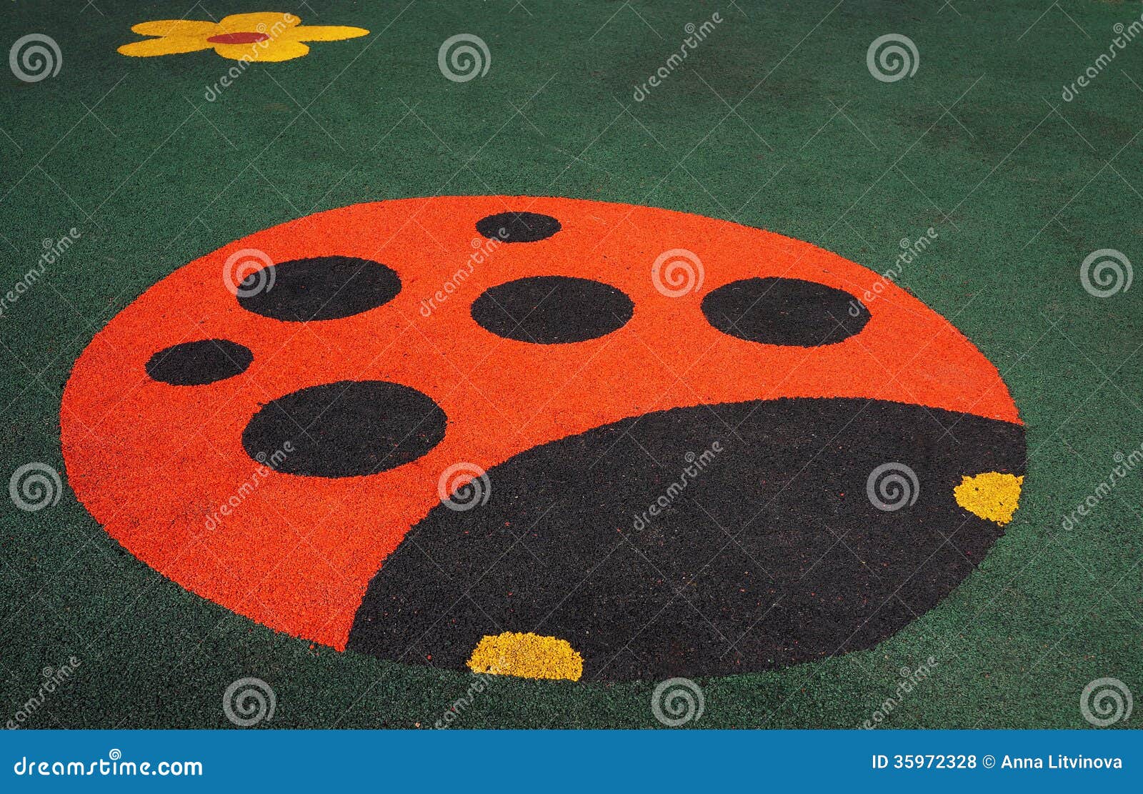 Floor Covering Children S Playground with a Ladybug Stock Photo - Image ...