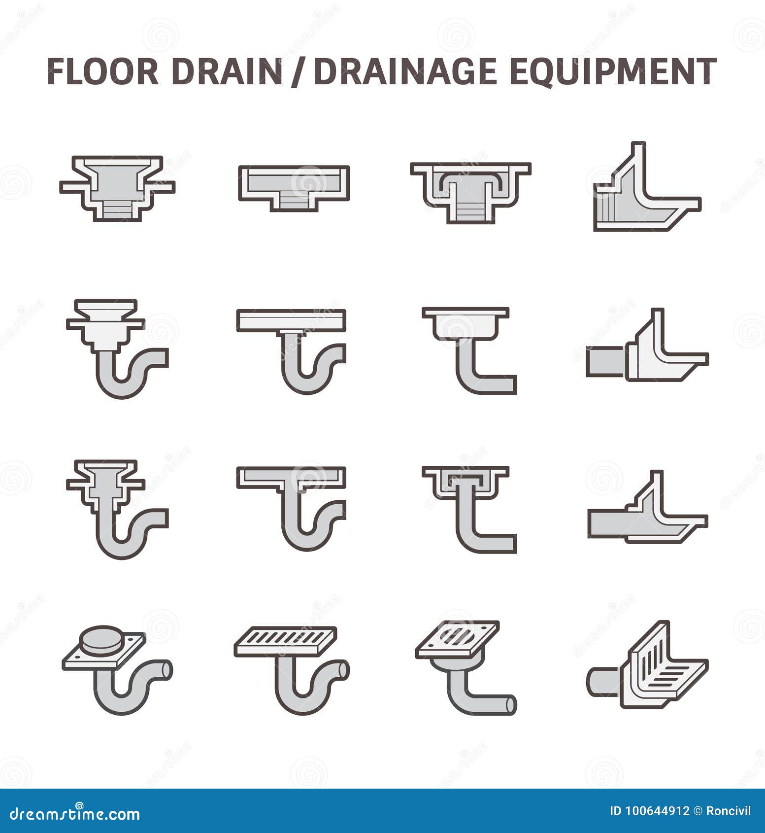 Floor drain icon stock vector. Illustration of equipment - 100644912