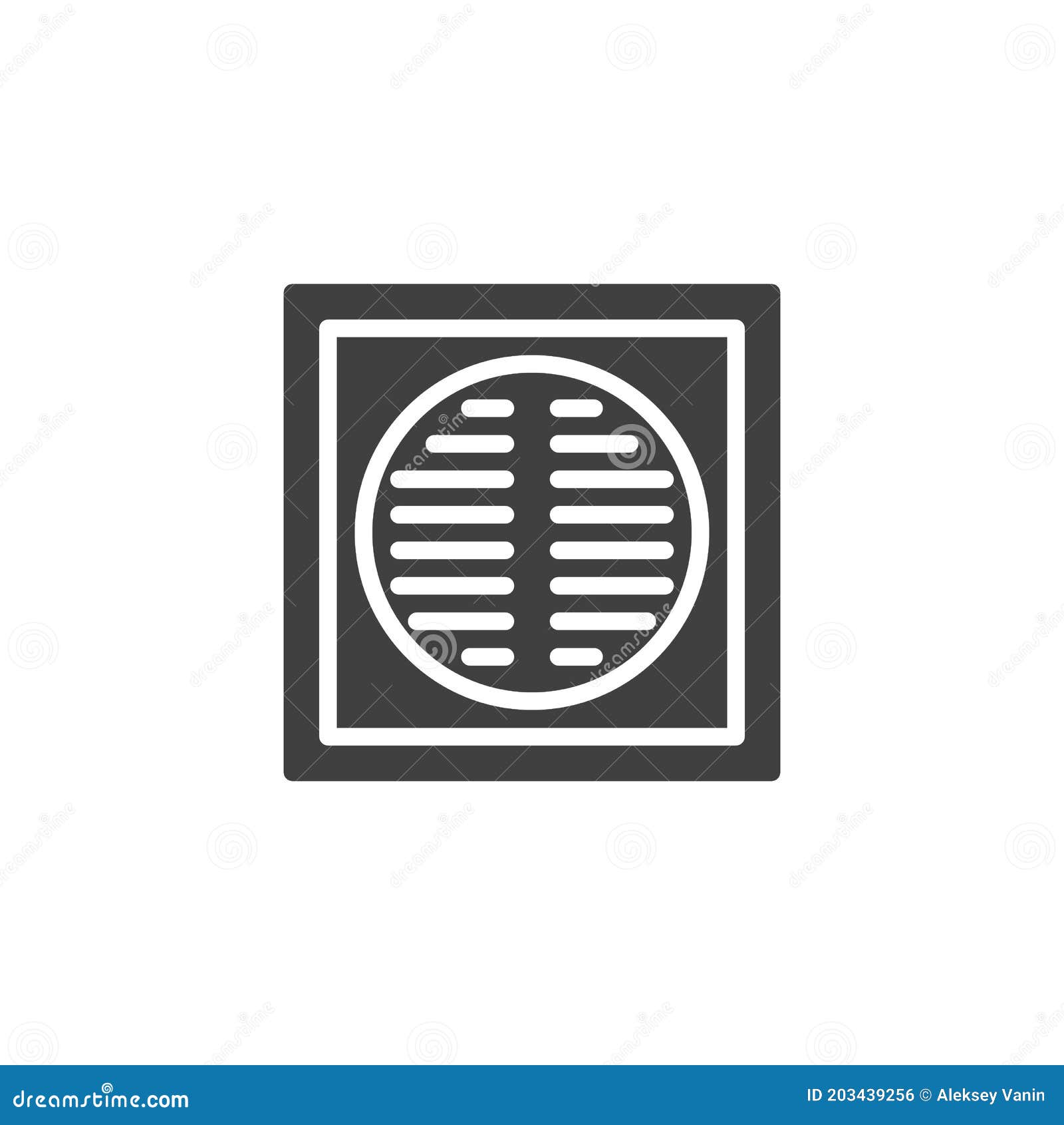 Floor drain vector icon stock vector. Illustration of plumbing - 203439256