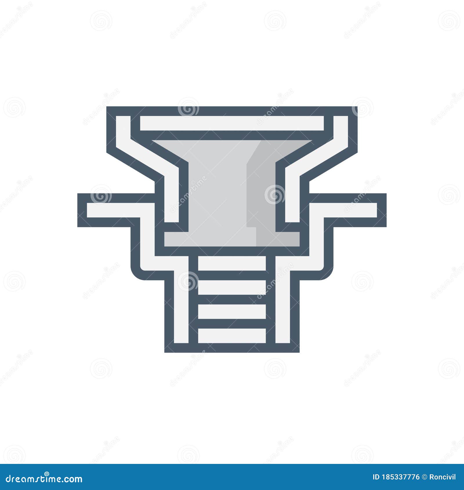 Floor drainage icon stock vector. Illustration of piping - 185337776