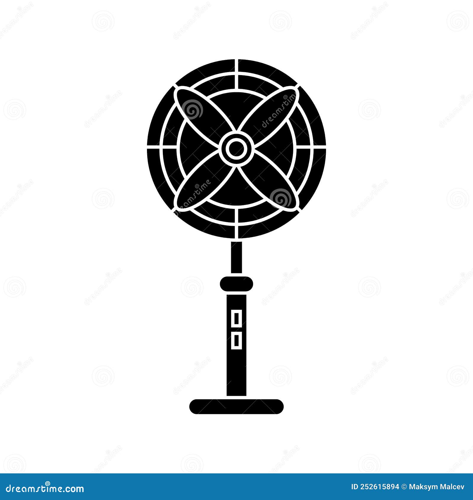 Floor Fan Line Icon Set. Vector Isolated on Background Stock Vector ...