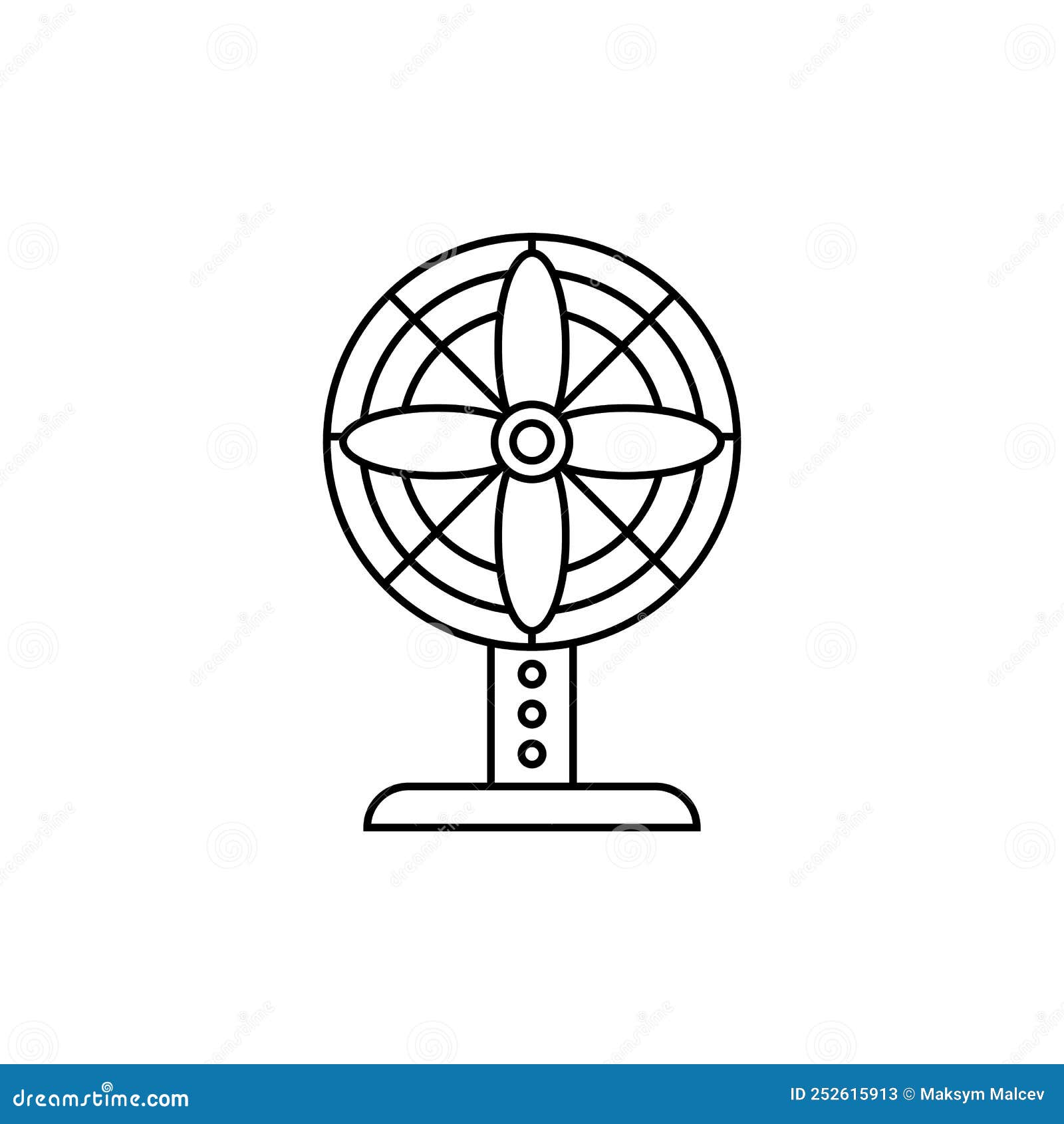 Floor Fan Line Icon. Vector Isolated on Transparent Background Stock ...