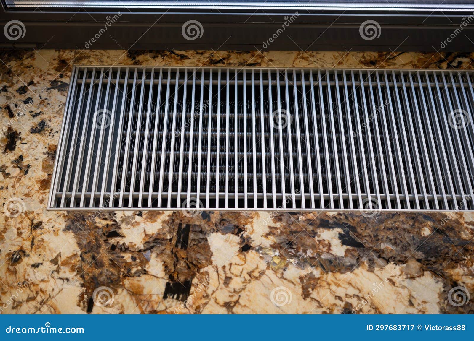 A Floor Heater Grill and a Marble Floor, Indoor Closeup Stock Image ...
