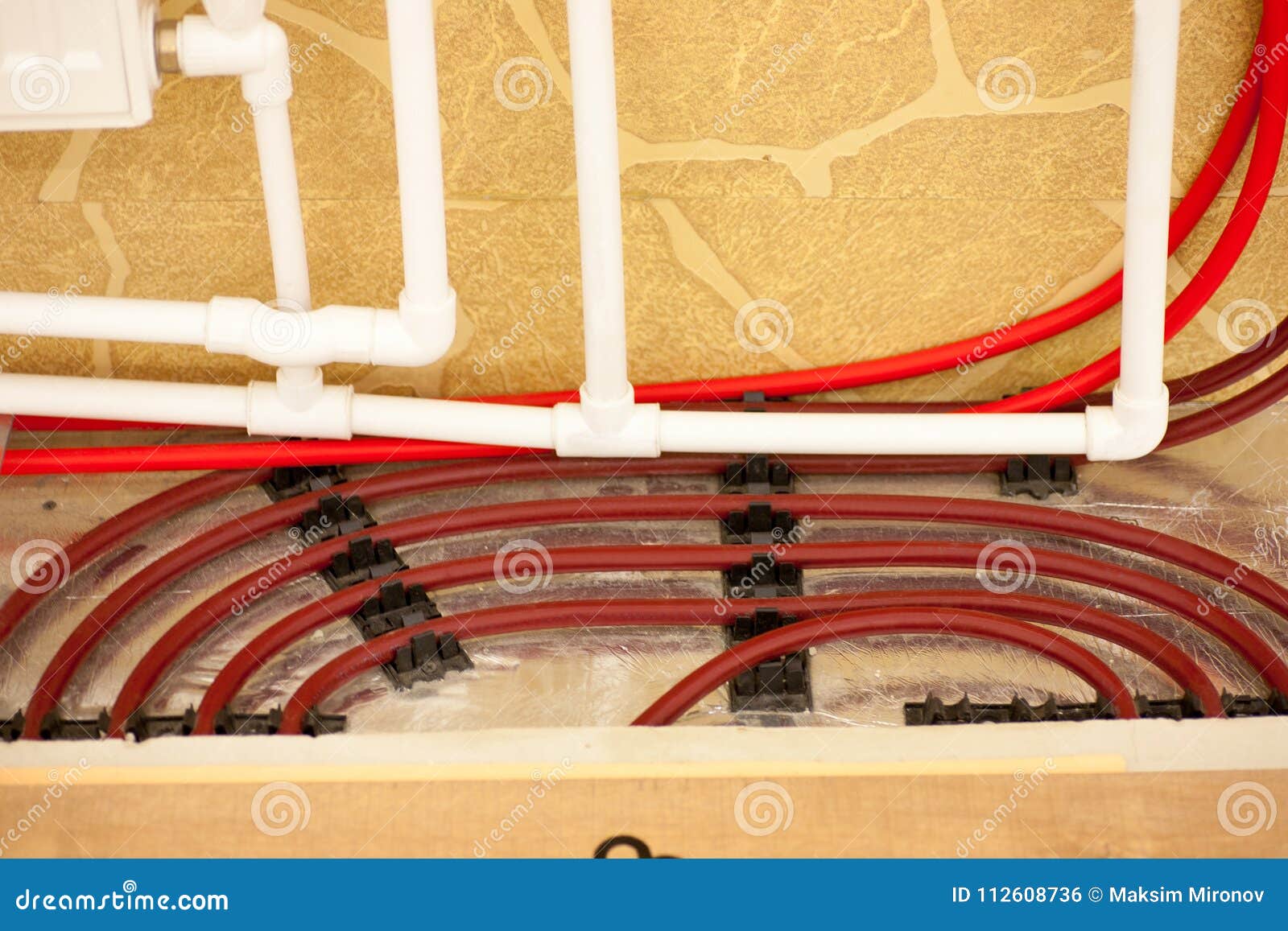 Floor Heating Pipe in a Building. Stock Photo - Image of heater, object ...