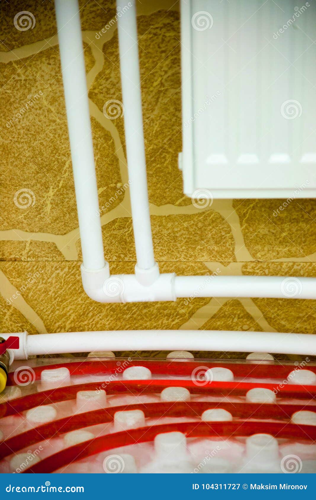 Floor Heating Pipe. Installation of Engineering Systems in a Building ...