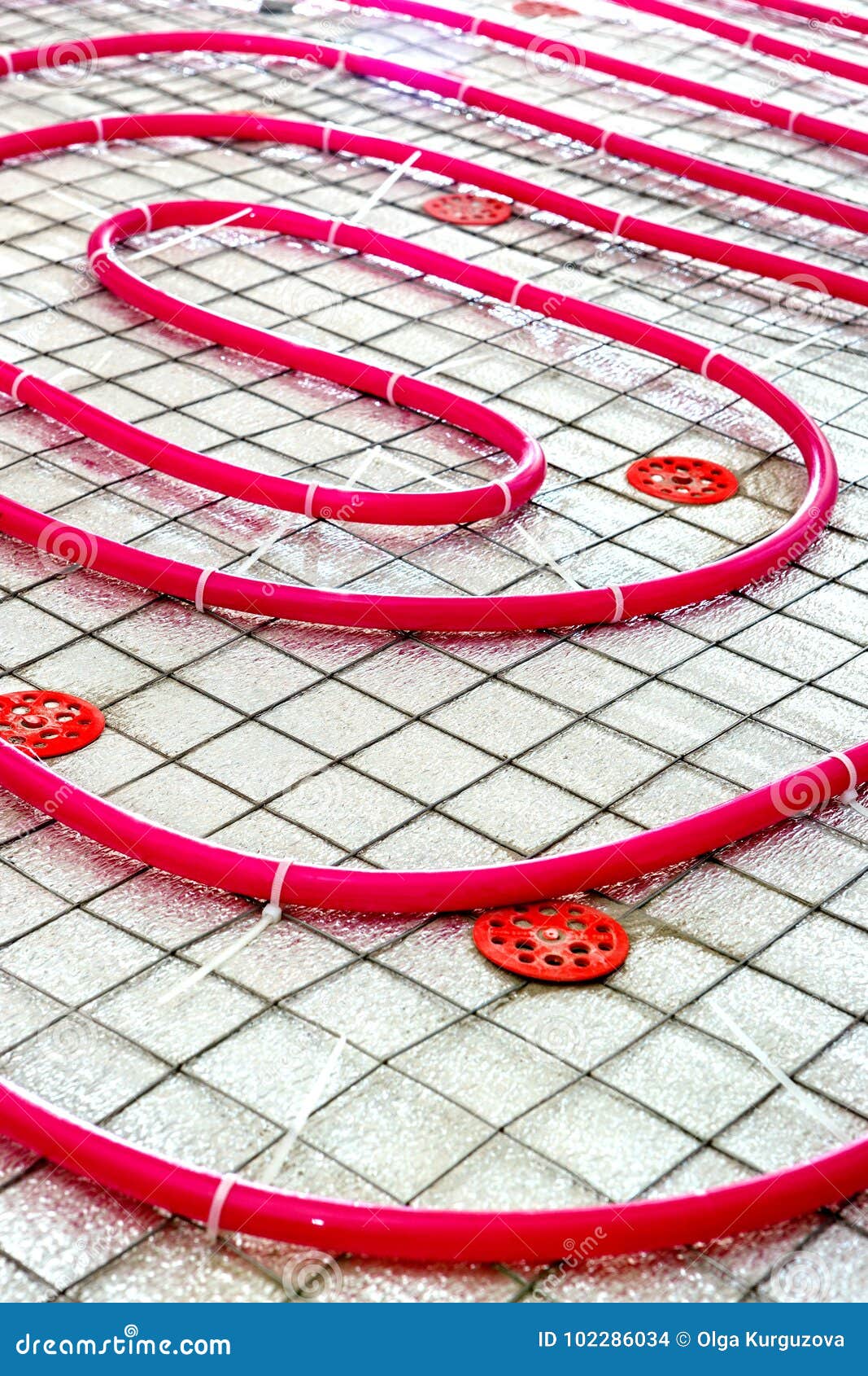 Floor Heating Pipe. Installation of Engineering Systems Stock Photo ...
