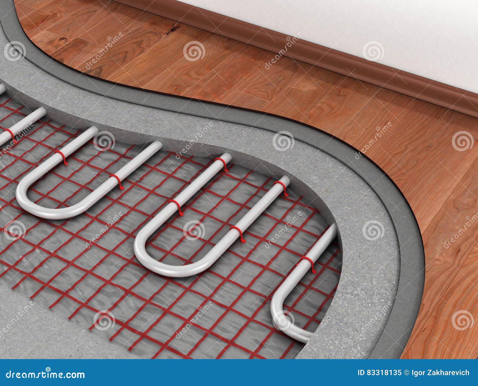 Floor heating system. stock illustration. Illustration of home - 83318135