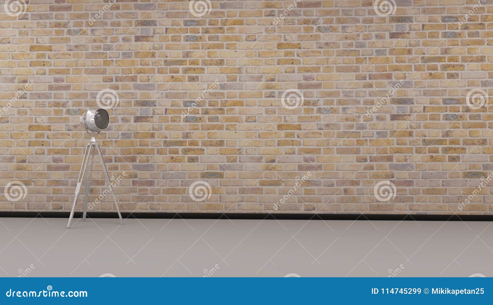 Floor Lamp in Empty Room 3d Rendering Stock Illustration - Illustration ...