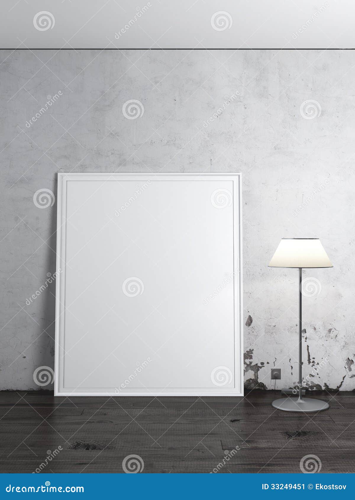 Floor Lamp and Frame in Room Stock Illustration - Illustration of frame ...