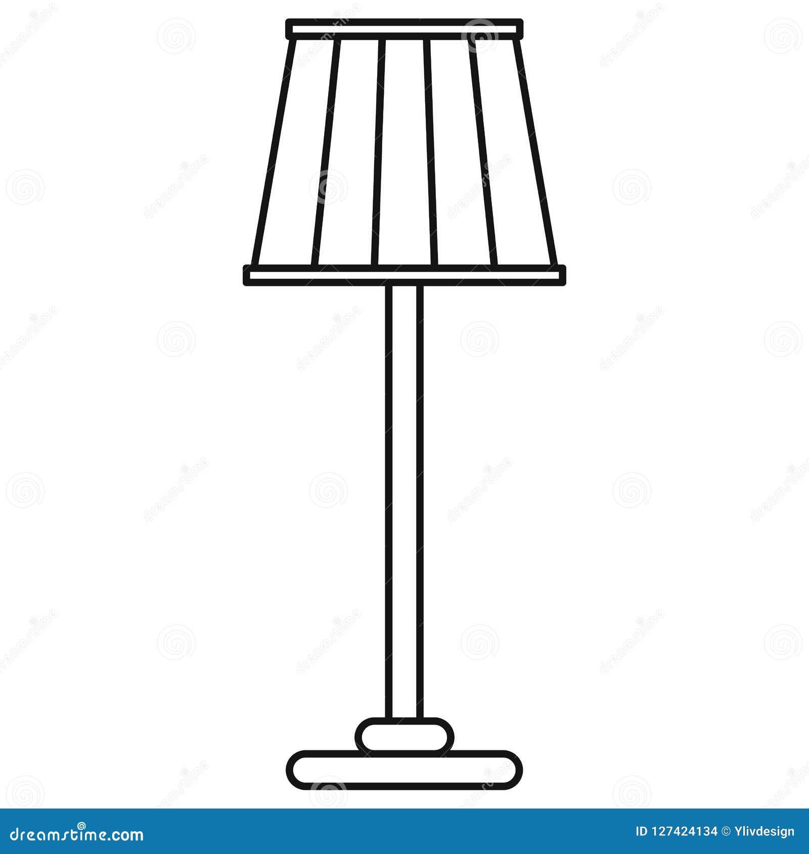 Floor Lamp Icon in Outline Style Stock Illustration - Illustration of ...