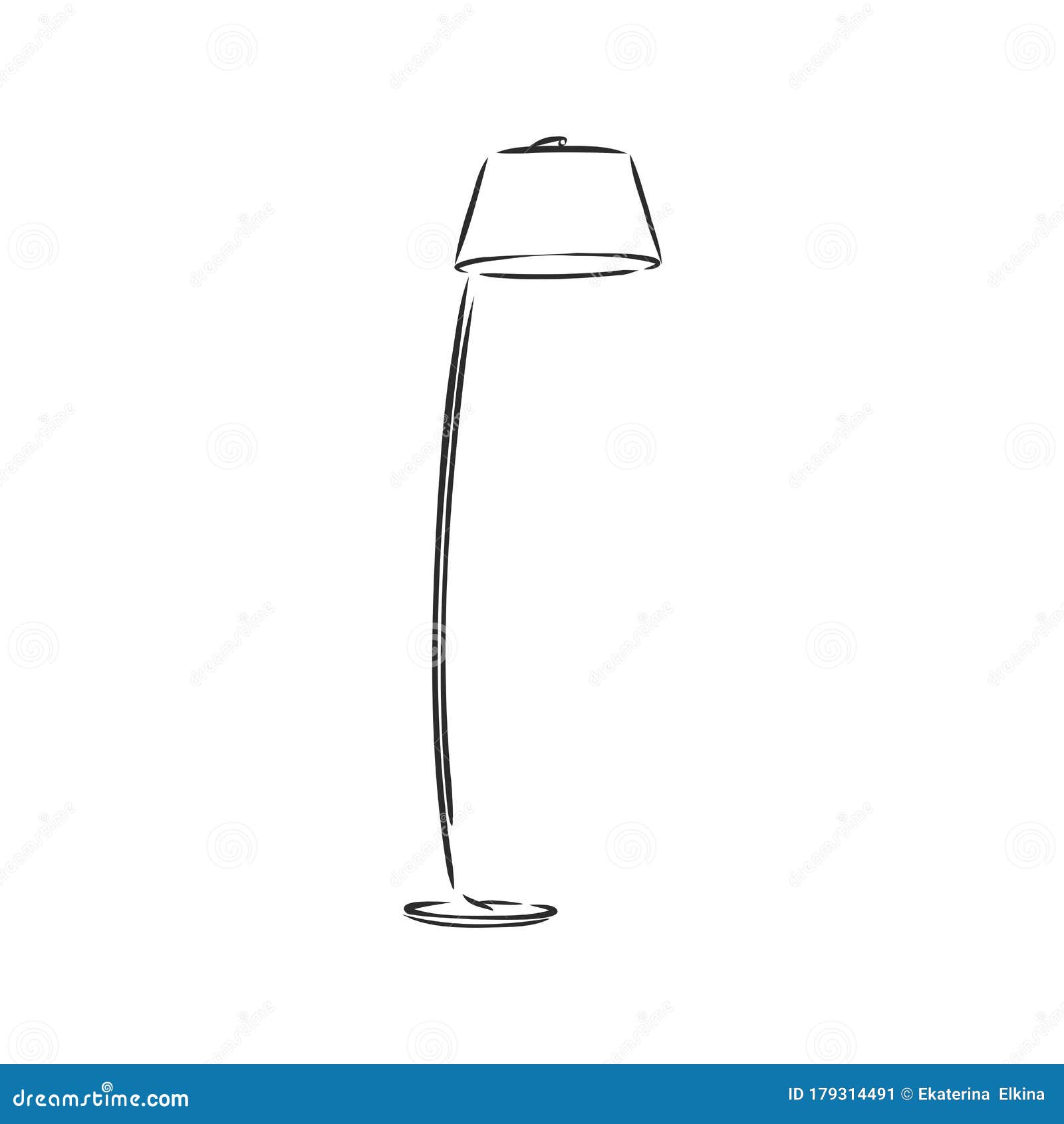 Floor Lamp Sketch Vector Illustration The Object For The Interior Stock ...