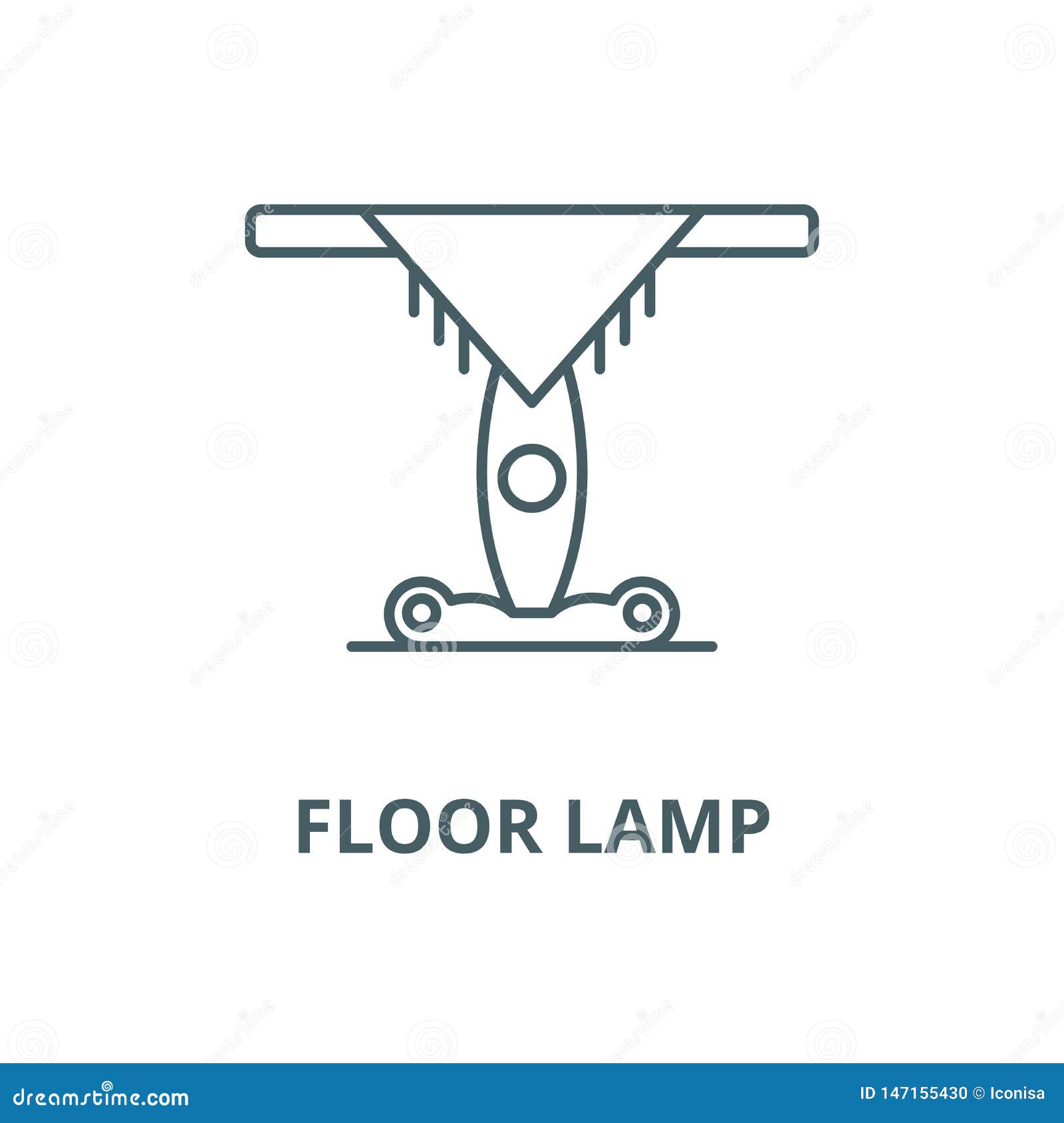 Floor Lamp Vector Line Icon, Linear Concept, Outline Sign, Symbol Stock ...