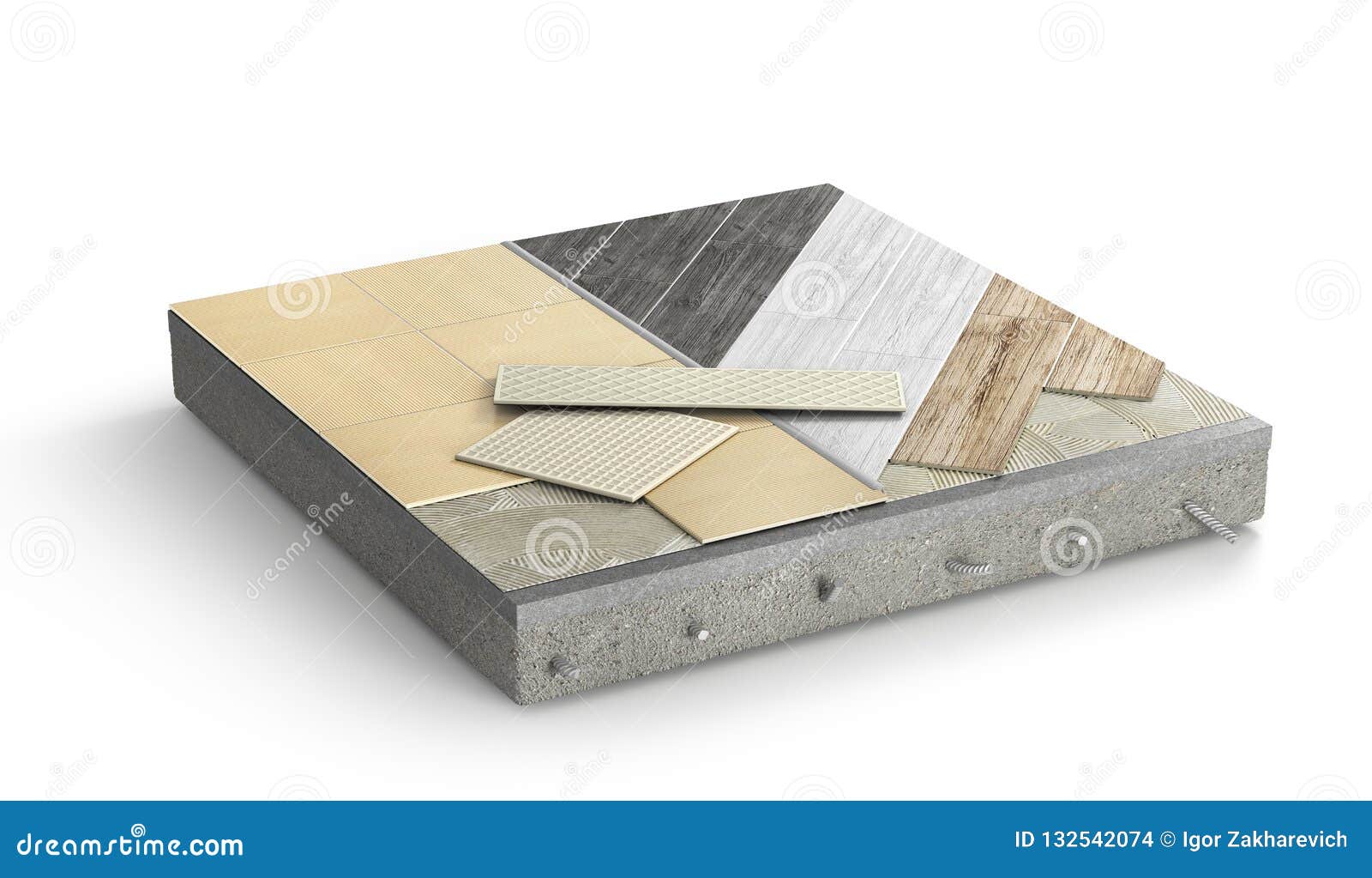 Floor Layers. Piece of Tile Floor Stock Illustration - Illustration of ...