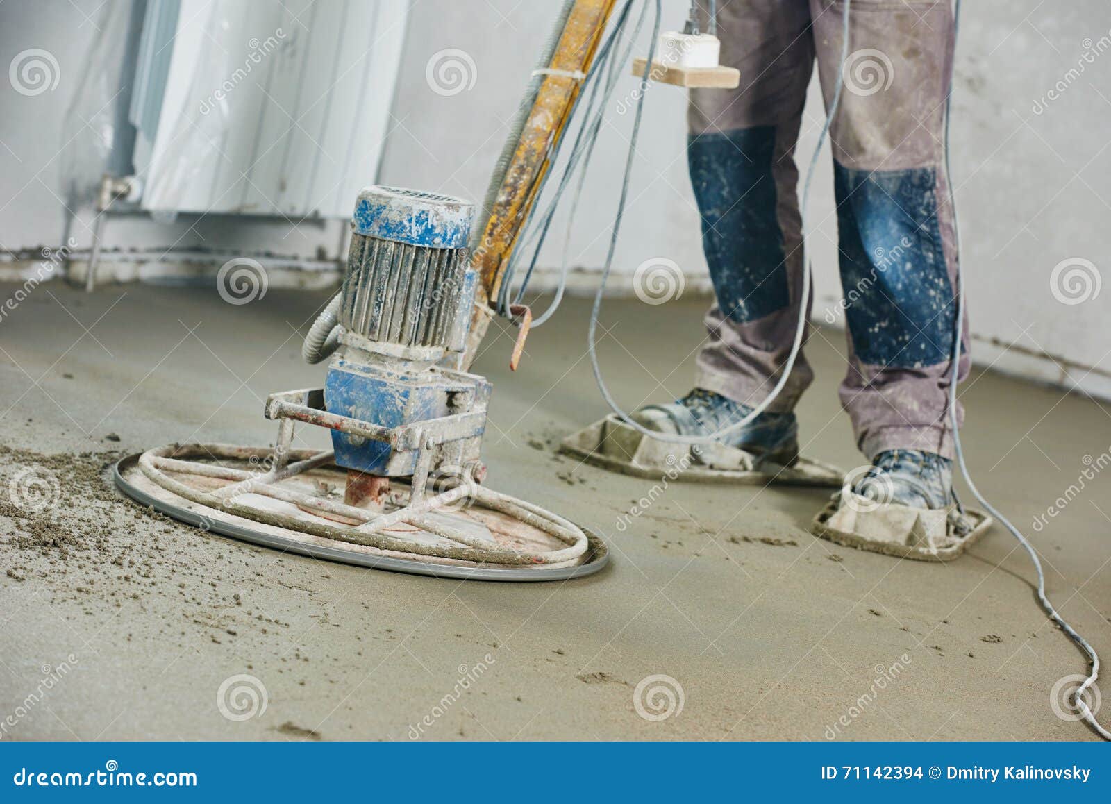 Floor Machine Grinding by Power Trowel Stock Photo - Image of ...