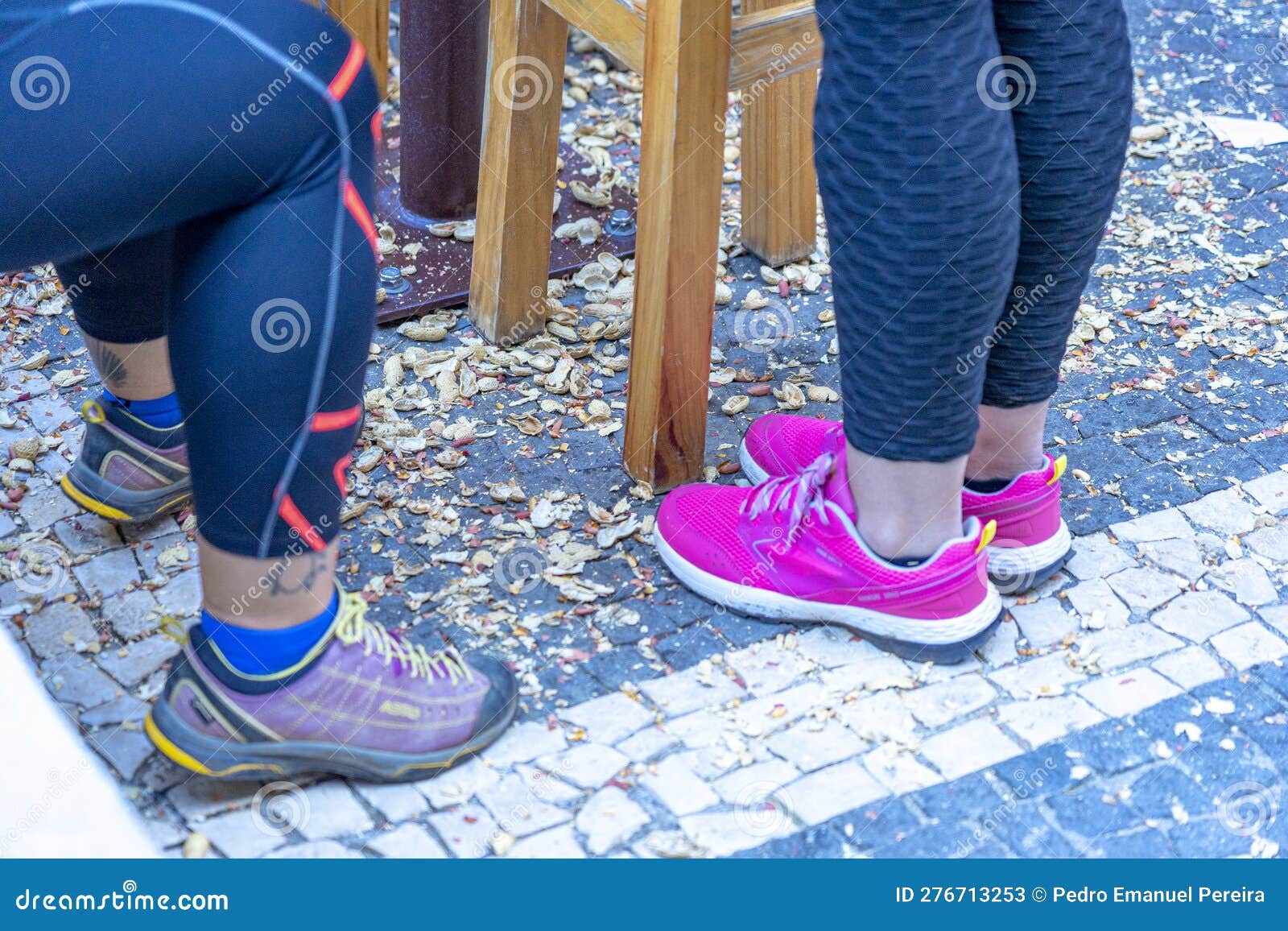 Floor with Many Roasted Peanut Shells Being Stepped on by People Eating ...