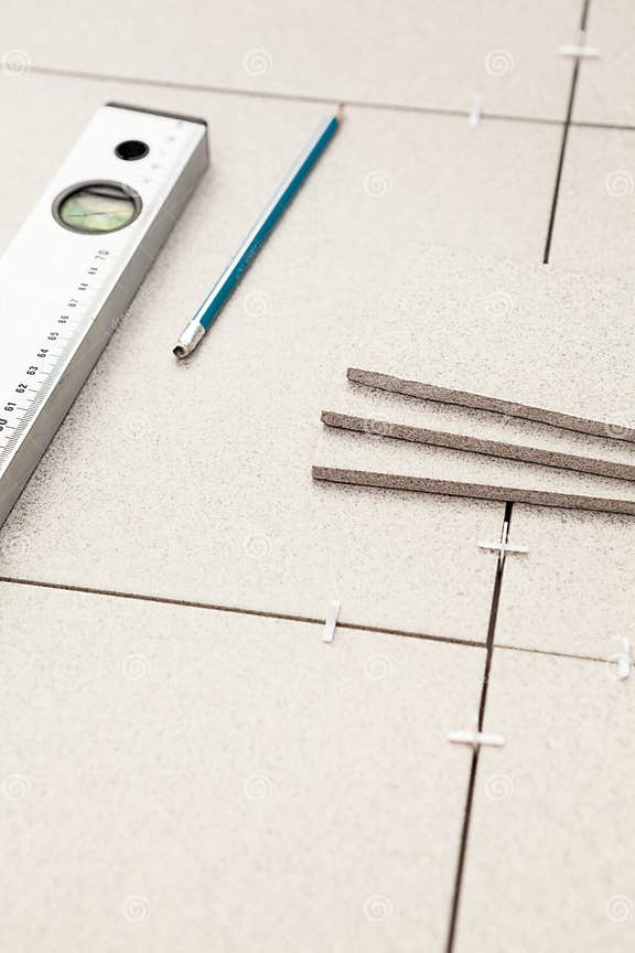 Floor Marking for Laying of Tiles Stock Photo - Image of object ...
