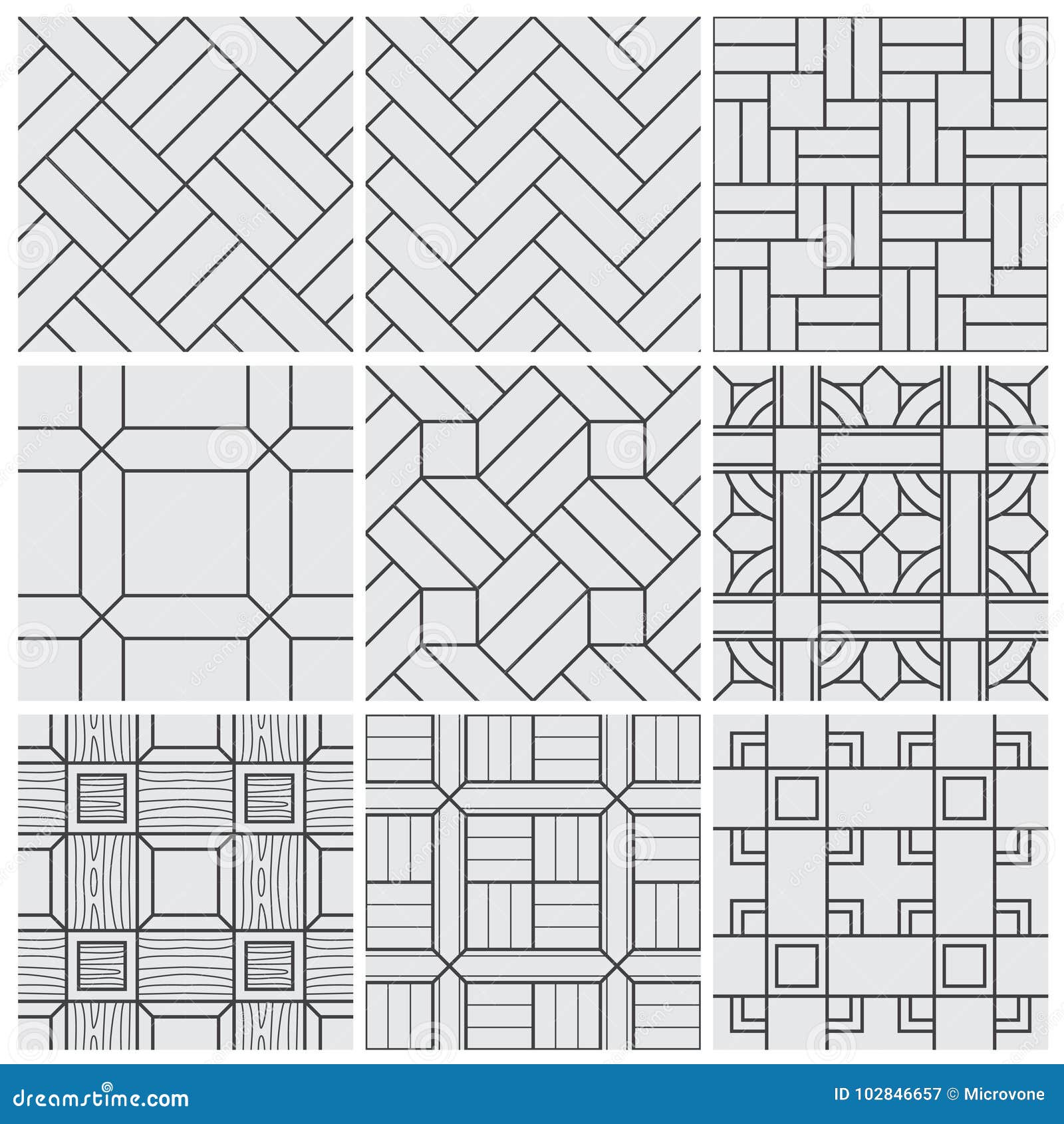 Floor Material Tiles Vector Seamless Patterns Stock Vector ...