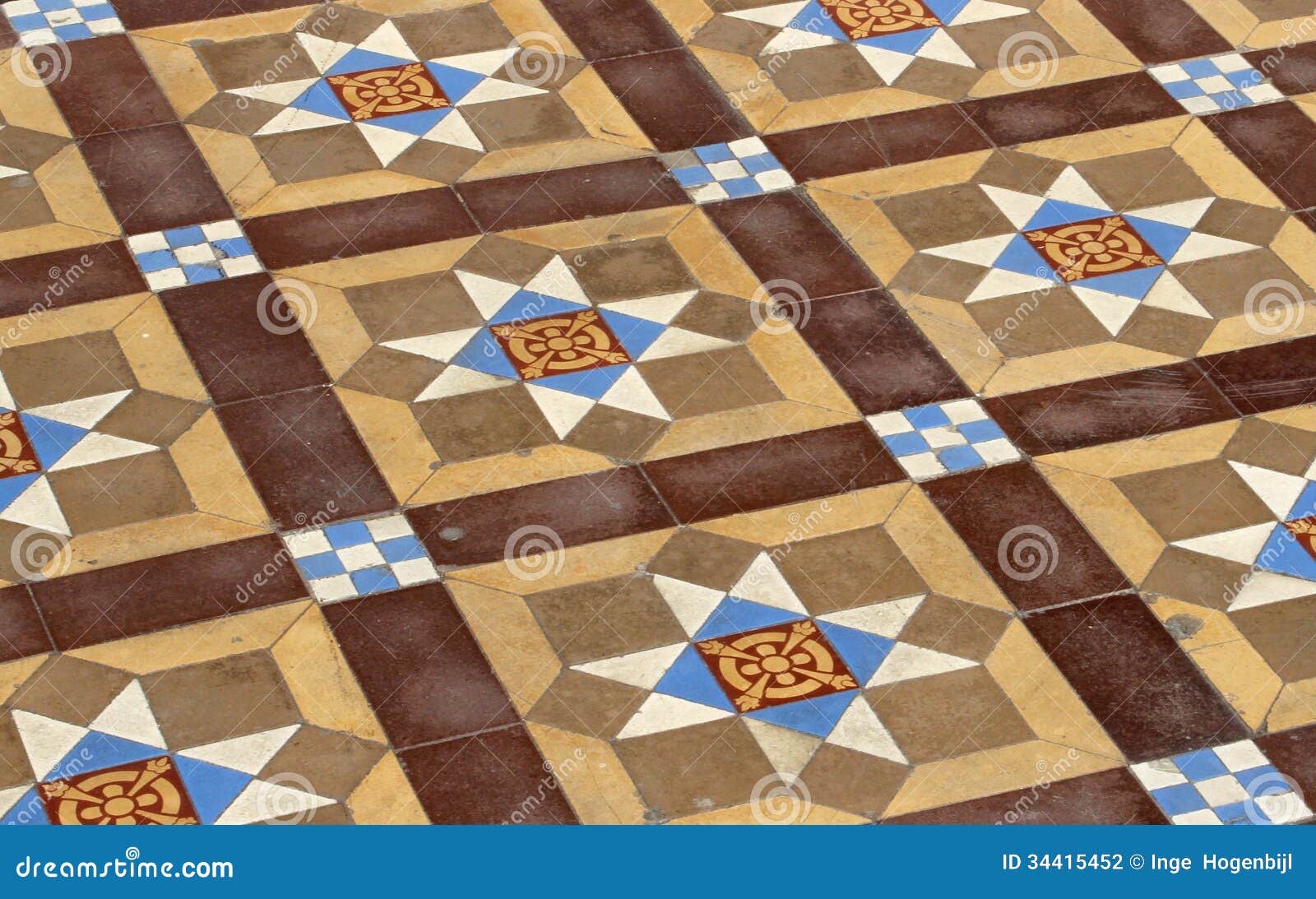 A Floor with Medieval Worn Tiles Stock Photo - Image of colors ...
