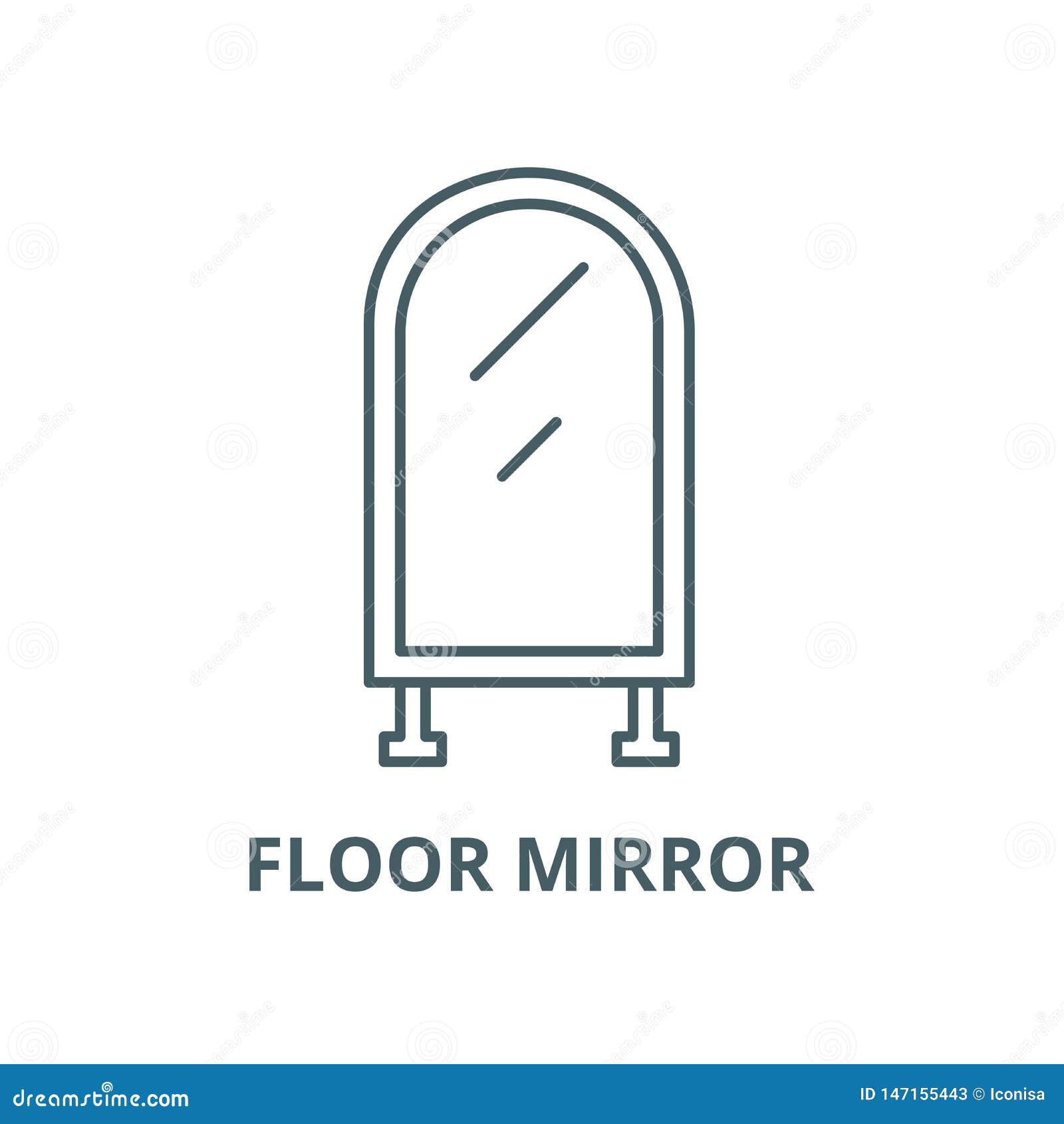 Floor Mirror Vector Line Icon, Linear Concept, Outline Sign, Symbol ...