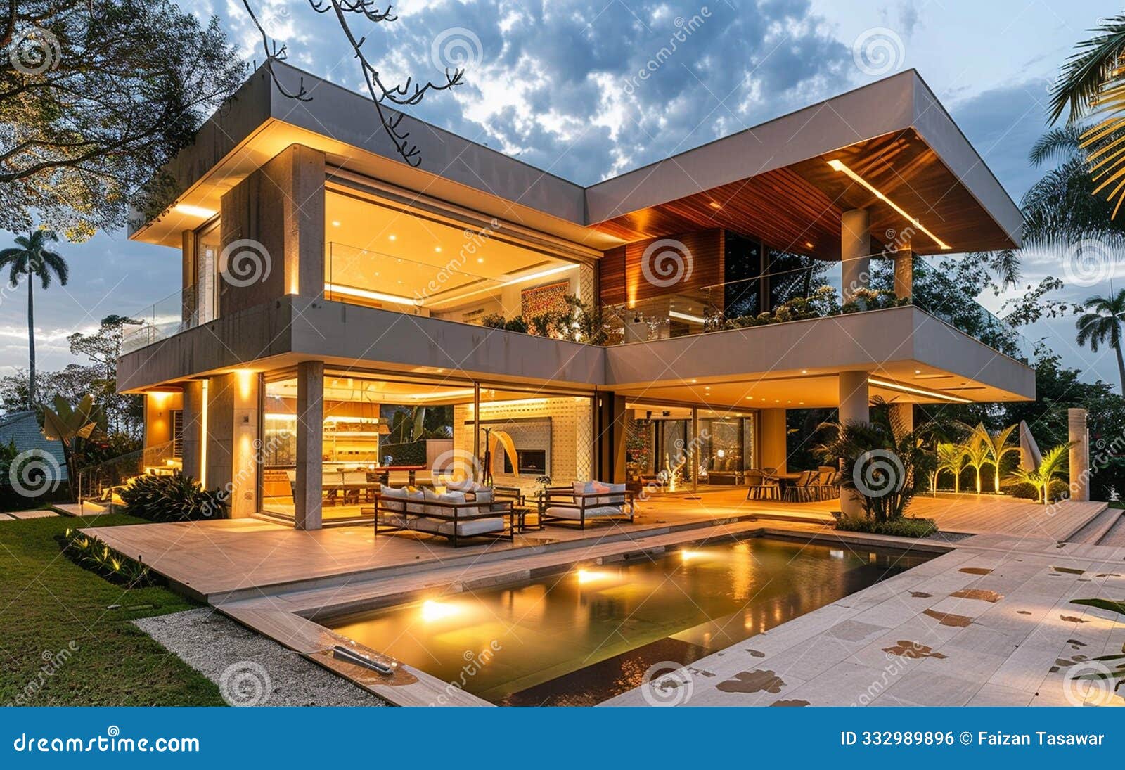 A 2-Floor Modern Architectural Marvel -Generative Ai Stock Photo ...