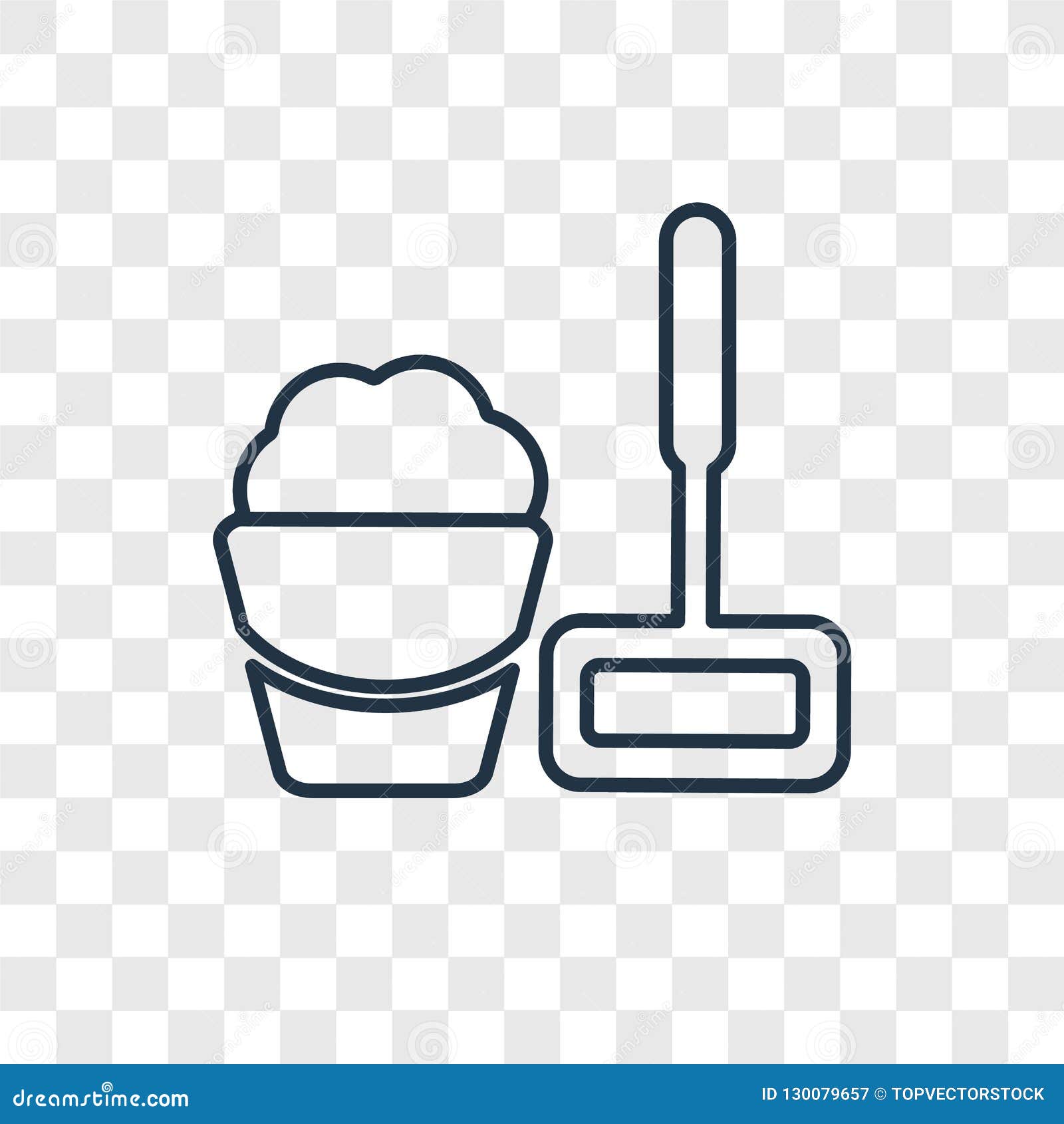 Floor Mop Concept Vector Linear Icon Isolated on Transparent Background ...