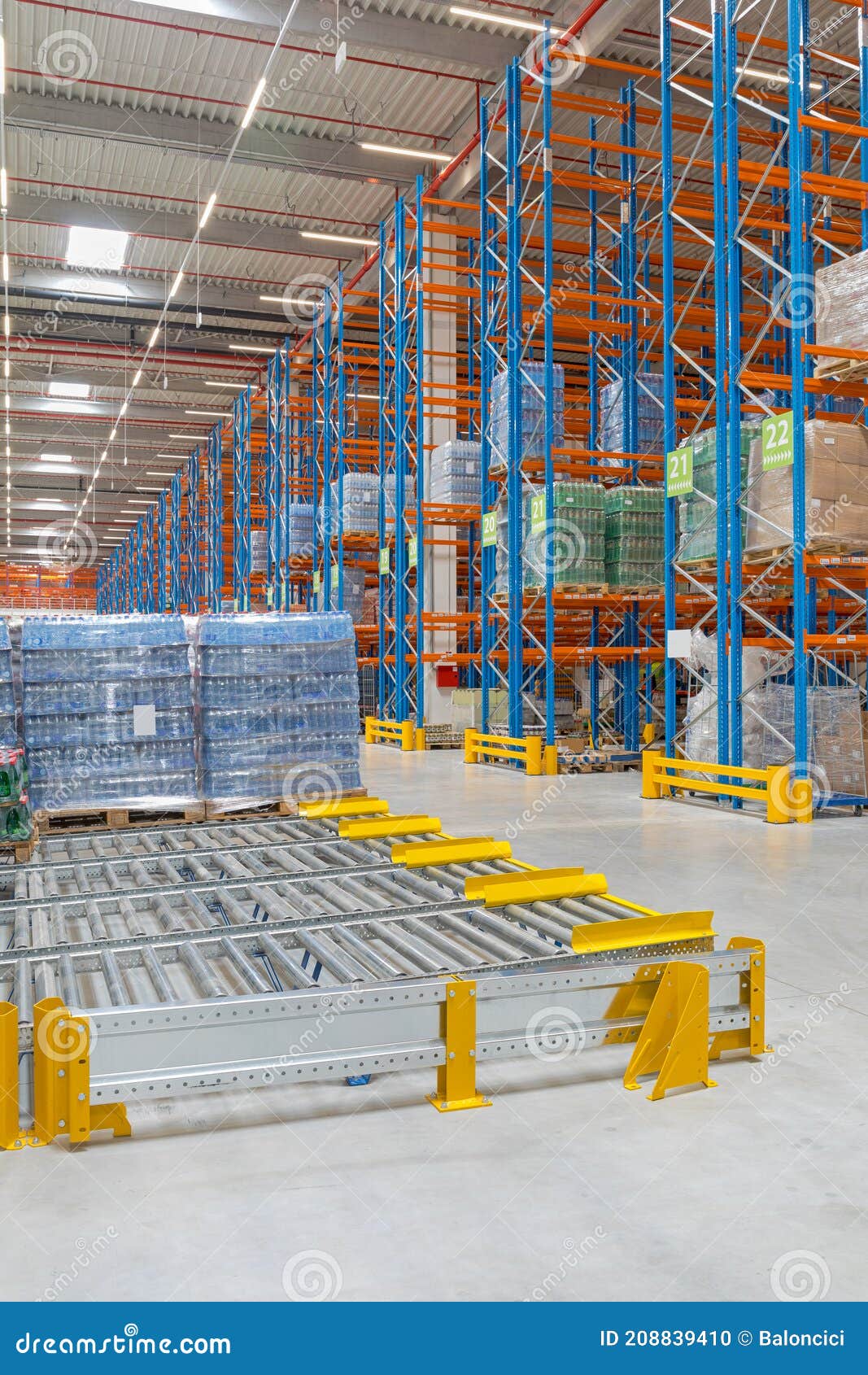 Warehouse Gravity Flow stock photo. Image of industrial - 208839410