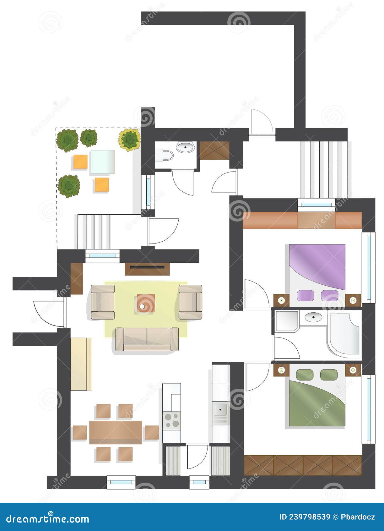 Floor PlanColorful Floor Plan of a House. Stock Vector - Illustration ...