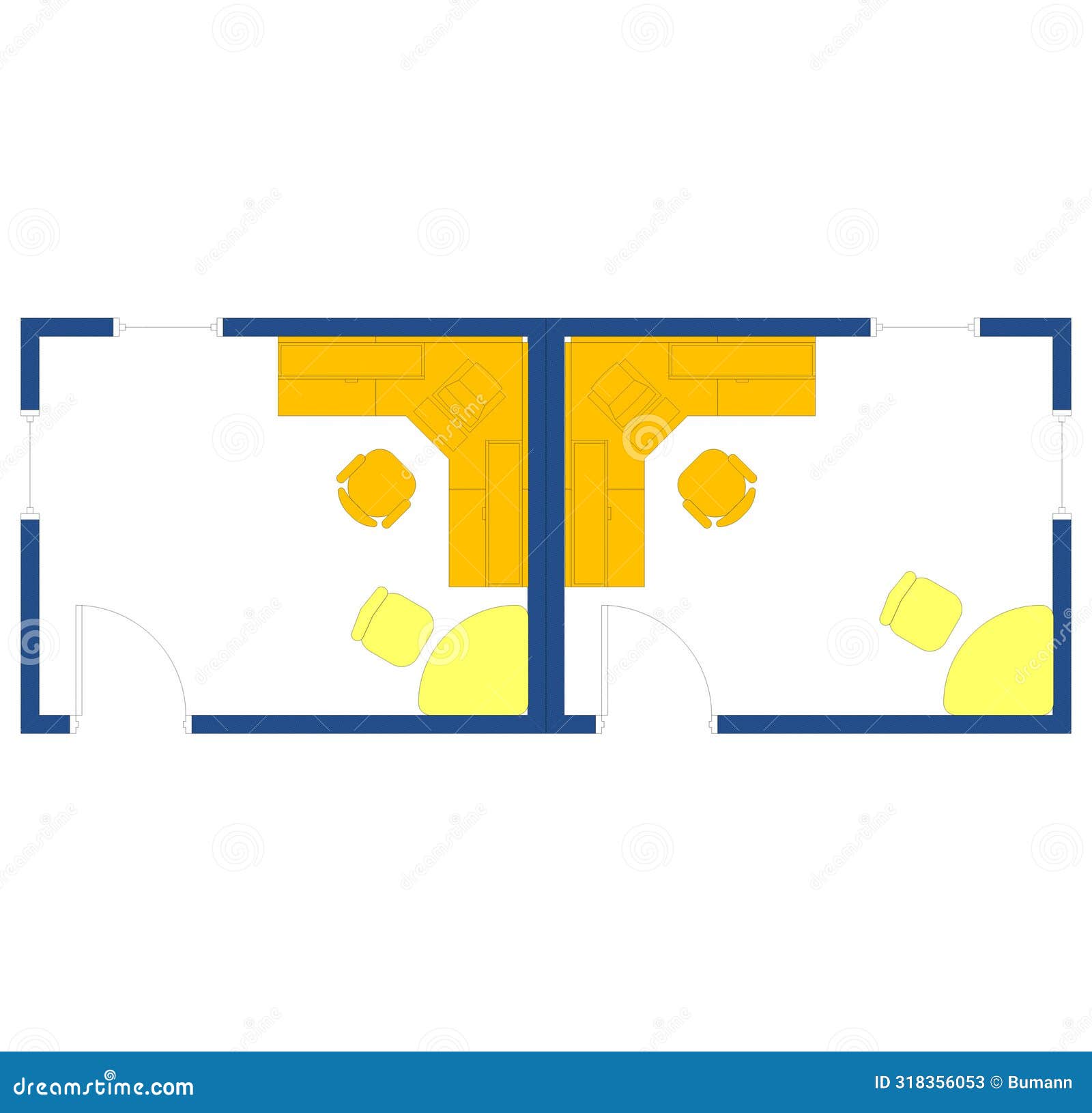 Floor Plan or Architectural Drawing of an Office Room Stock ...