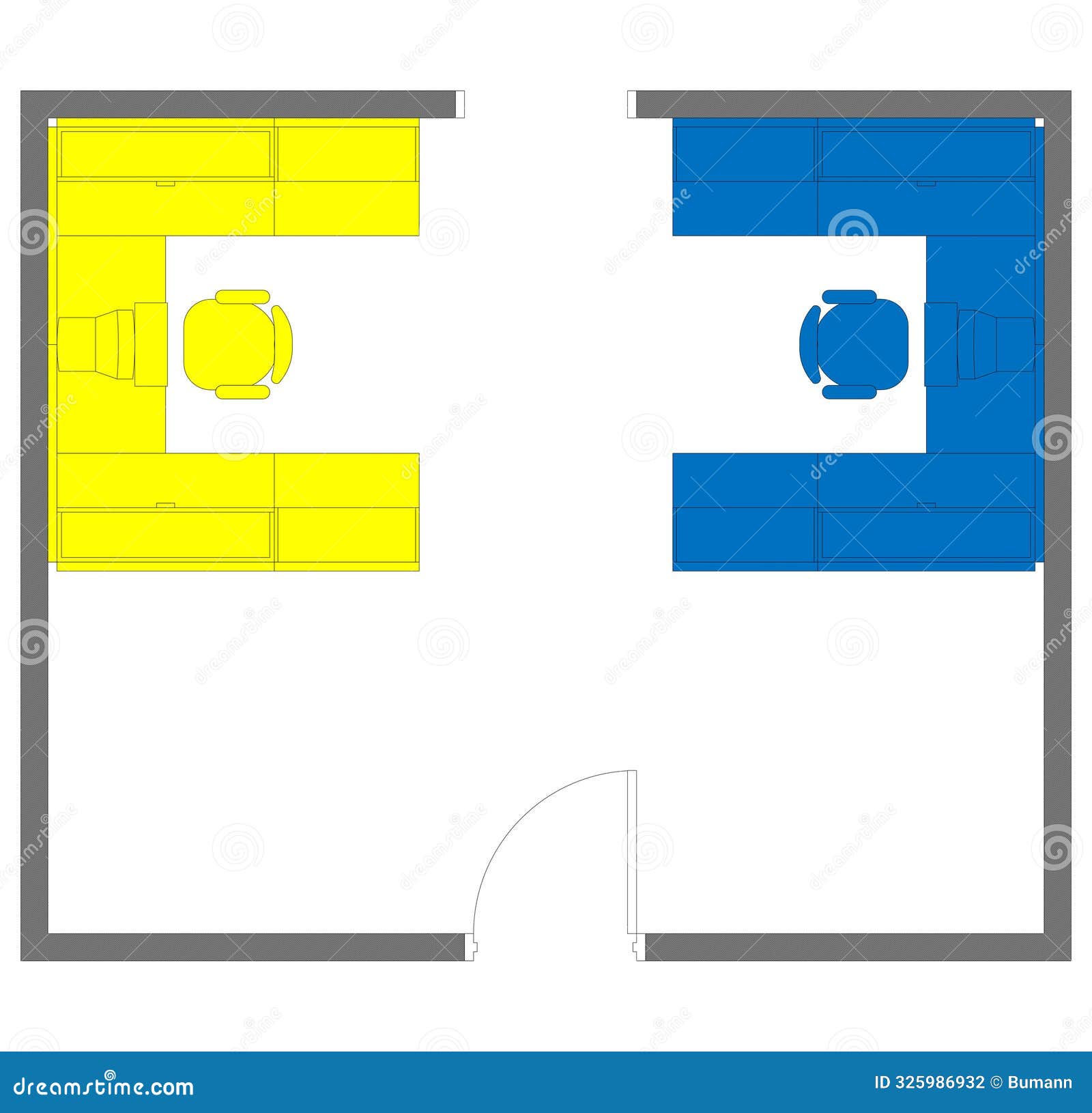 Floor Plan or Architectural Drawing of an Office Room Stock ...