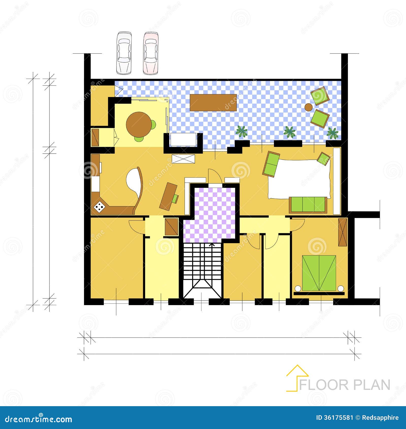 Floor Plan Cartoon Vector | CartoonDealer.com #36175581