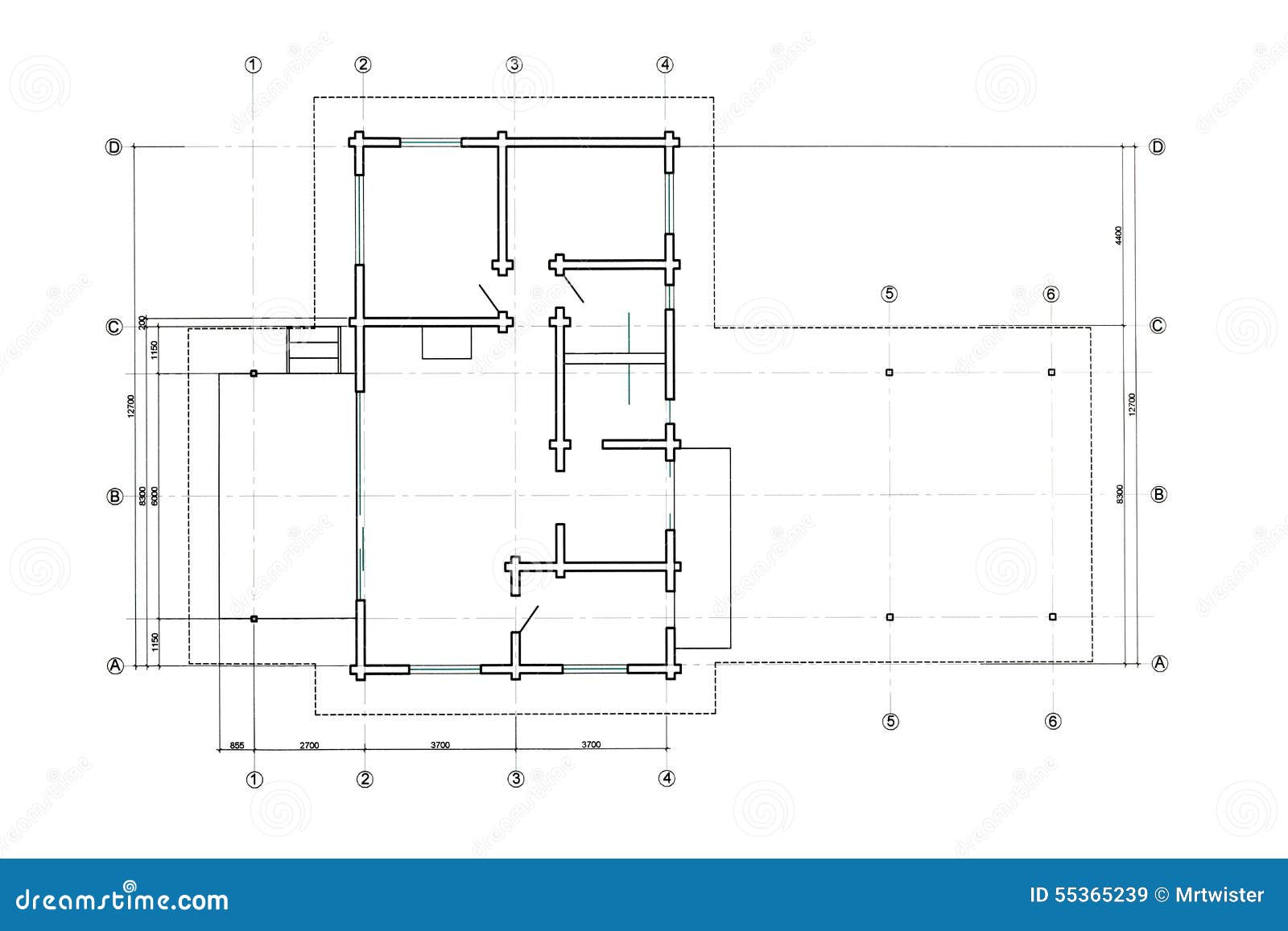 Floor plan blueprint stock illustration. Illustration of dimensions ...
