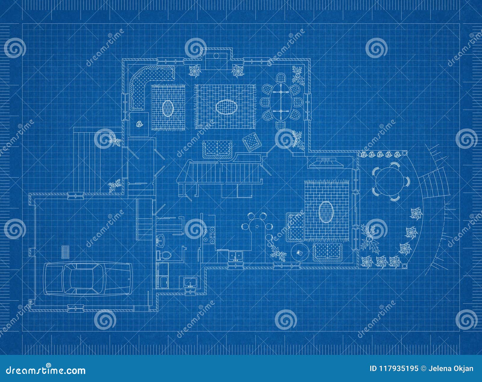 Floor plan Blueprint stock illustration. Illustration of industry ...