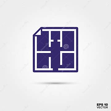 Floor Plan Blueprint Vector Icon Stock Vector - Illustration of symbol ...