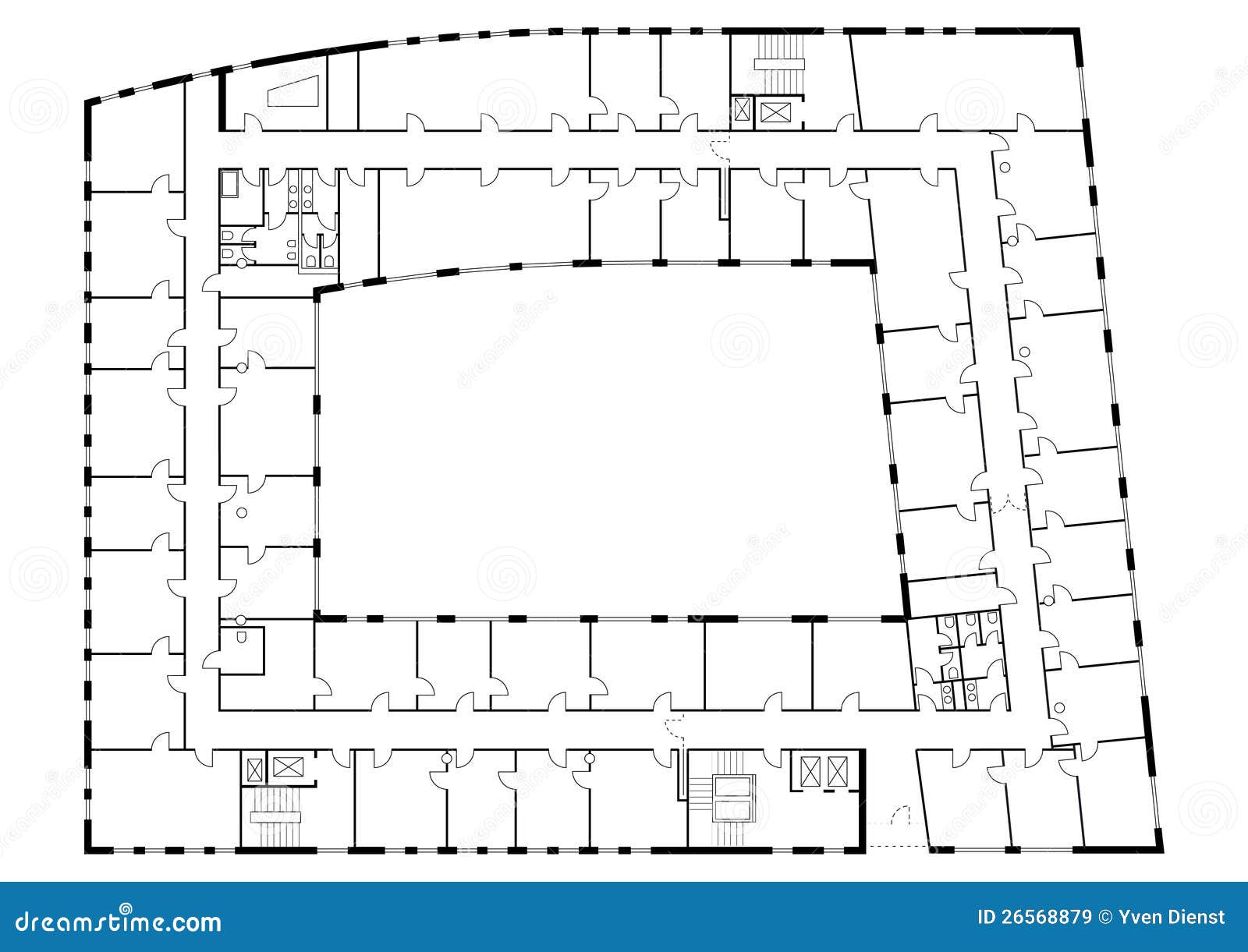 Floor plan of building stock image. Image of space, rent - 26568879