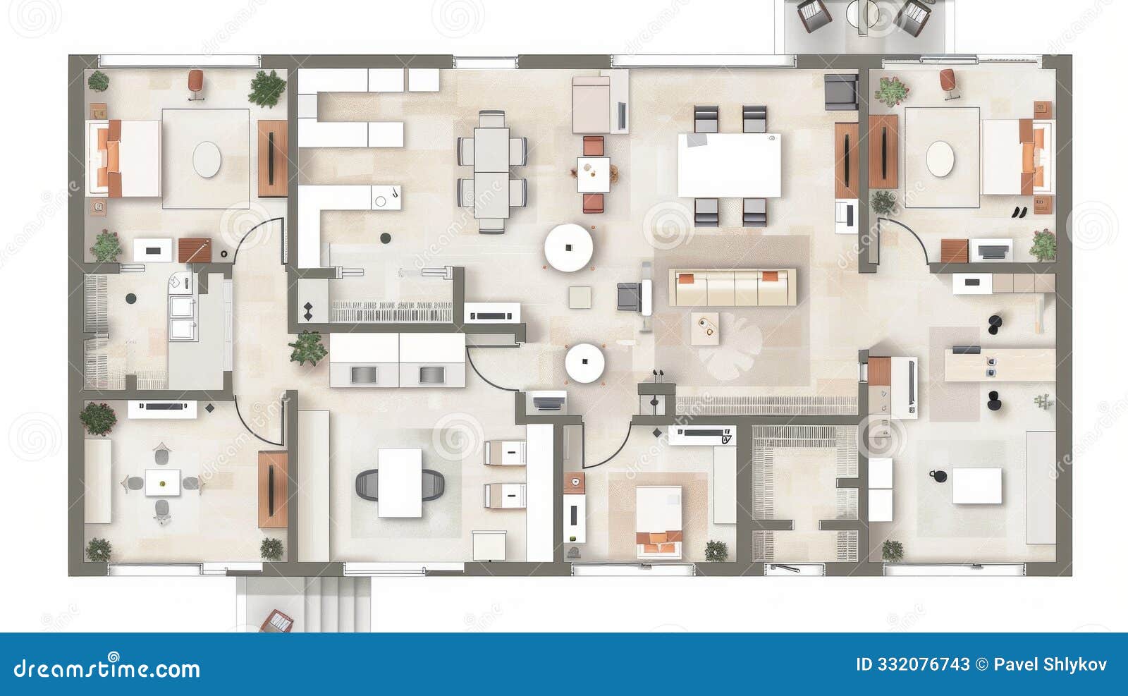 Floor Plan. Built Walls of House on Construction Drawings Stock Image ...