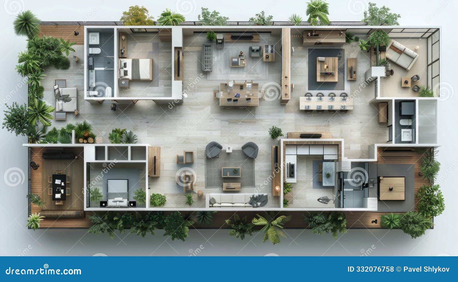 Floor Plan. Built Walls of House on Construction Drawings Stock Photo ...
