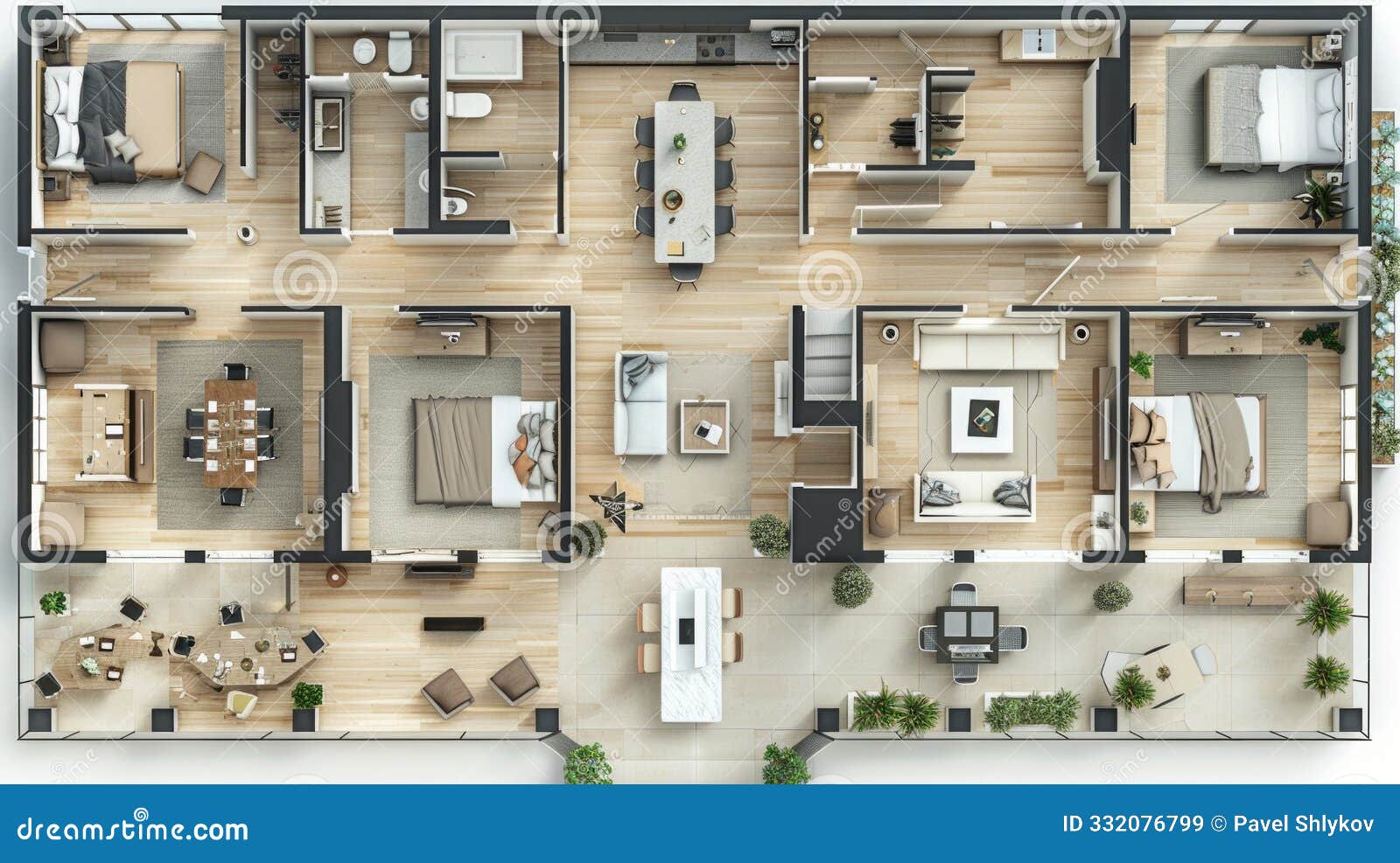 Floor Plan. Built Walls of a House on Construction Drawings Stock Image ...