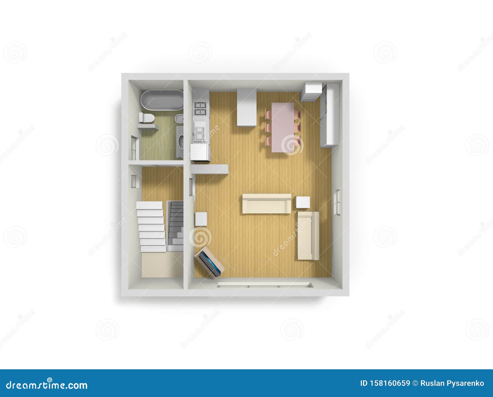 Floor Plan. Color Floor Plans 3d. 3D Illustration Floor Plan Stock ...
