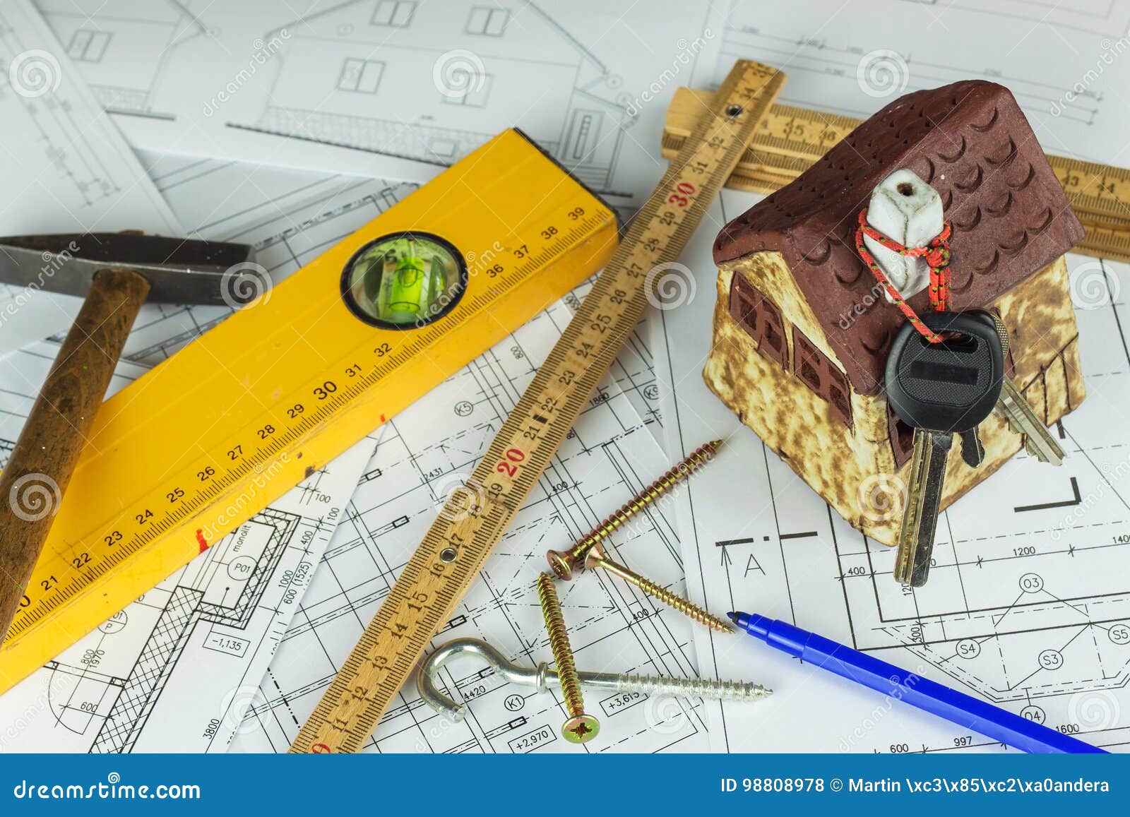 Floor Plan Designed Building on the Drawing. Engineering and Technical ...