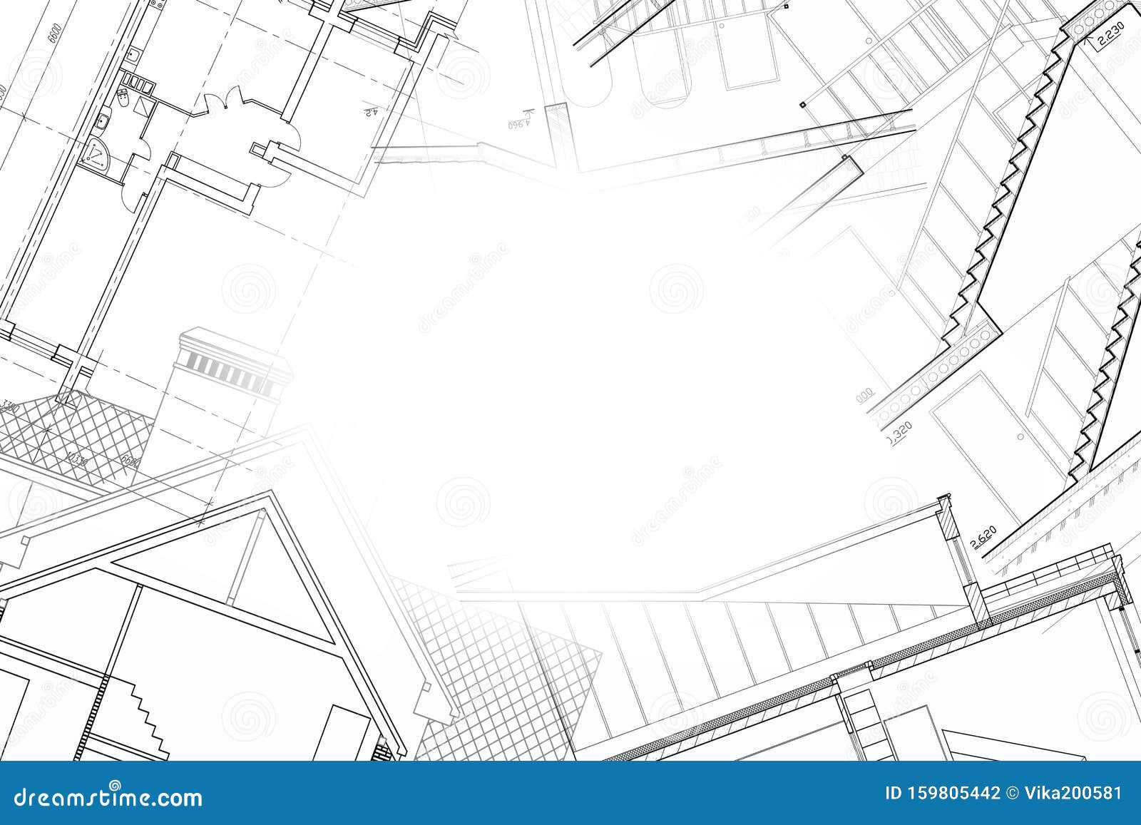 Floor Plan Drawing. Architectural Building Drawing Stock Illustration ...