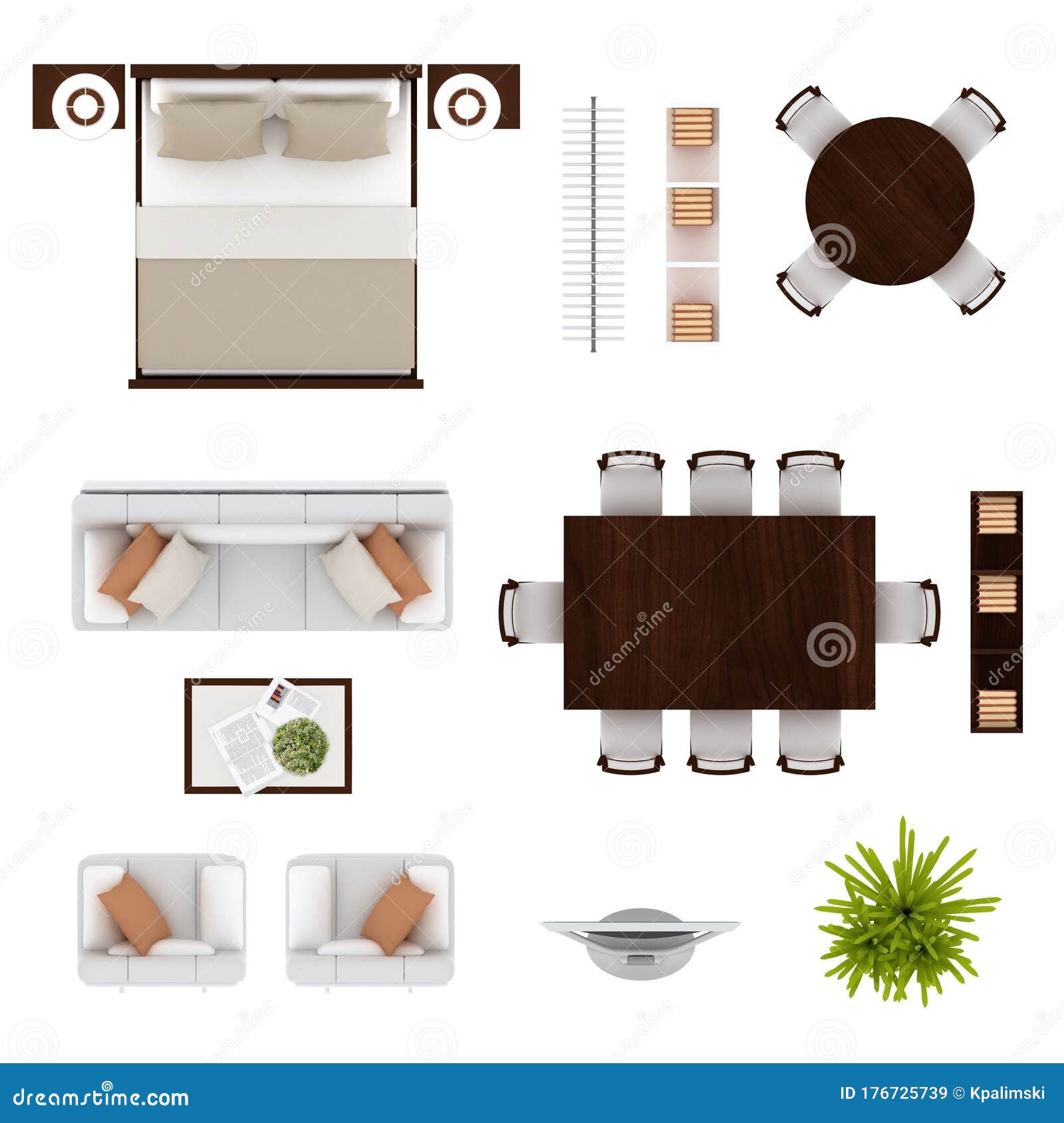 Aerial 3D home floor plan stock illustration. Illustration of home ...