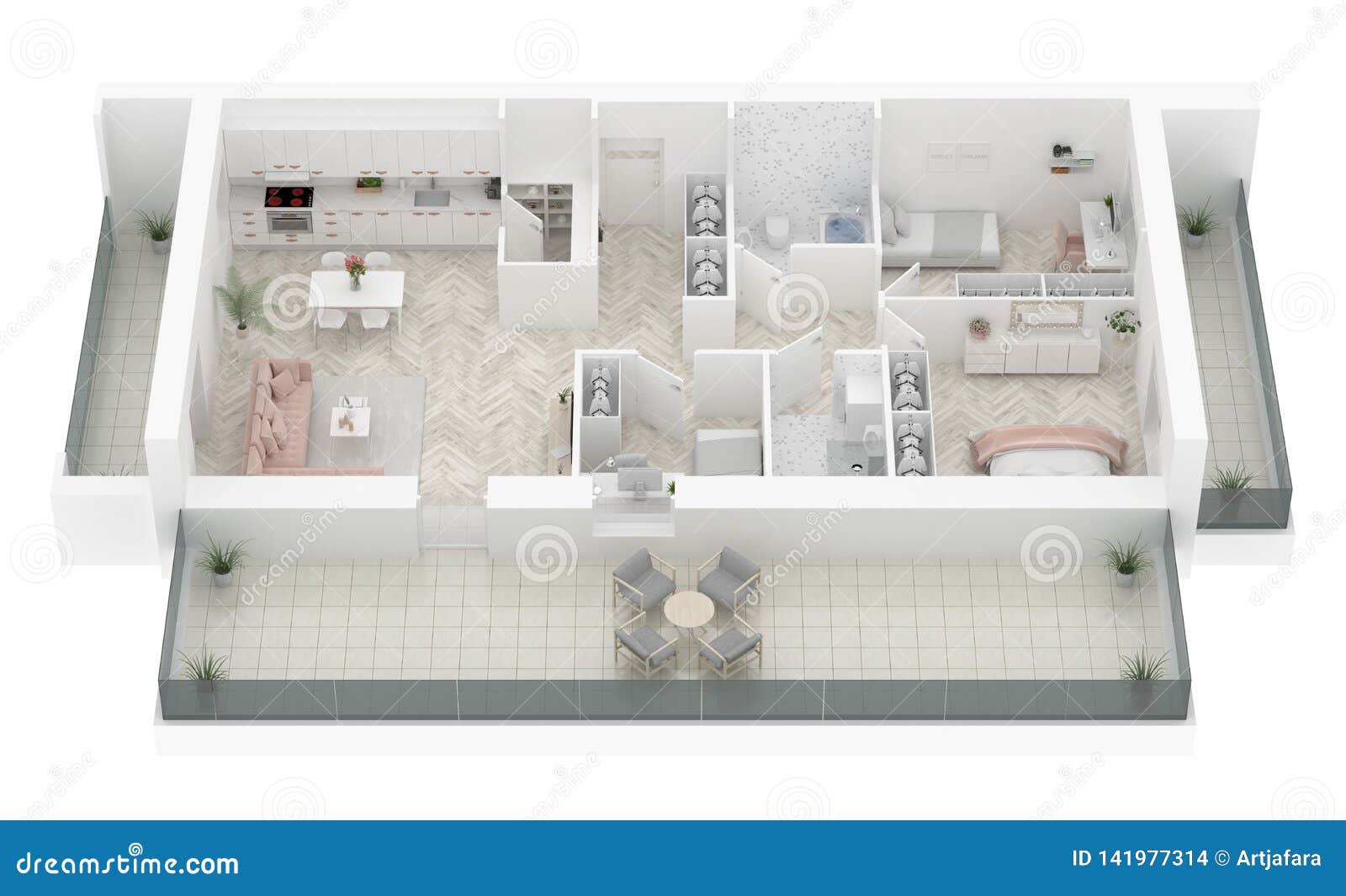Apartment Layout, Floor Plan Overhead. Outlined Floorplan, Home ...