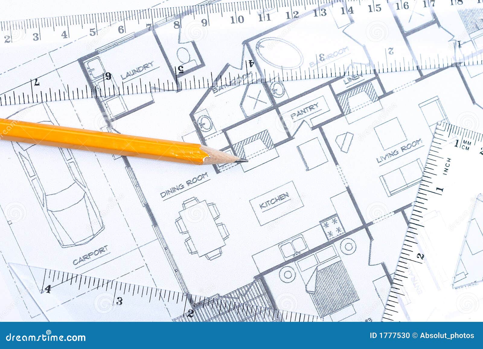 Floor plan [horizontal] stock photo. Image of plan, protractor - 1777530