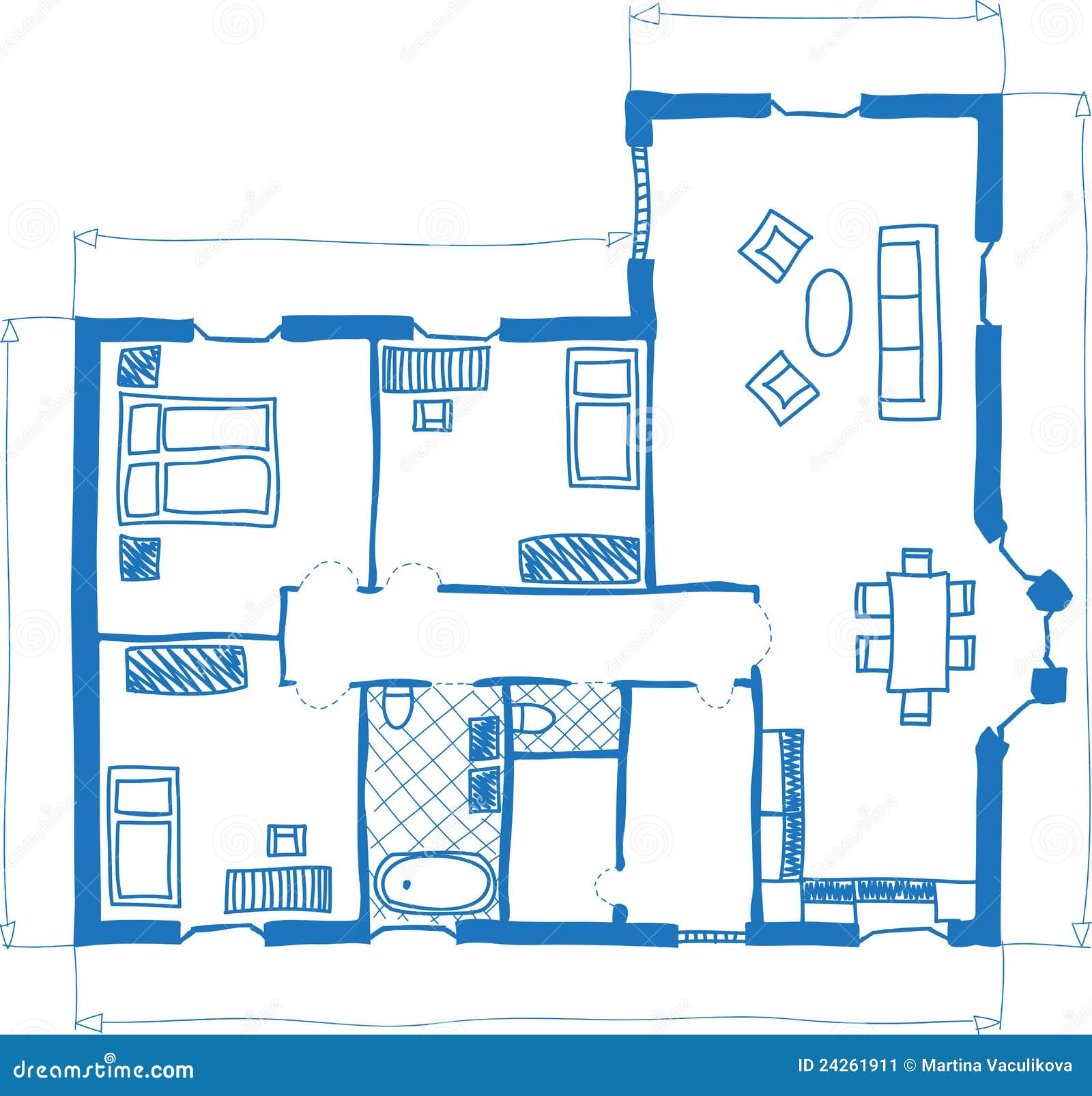 House Doodle Seamless Pattern. Vector Pattern With Various Houses ...