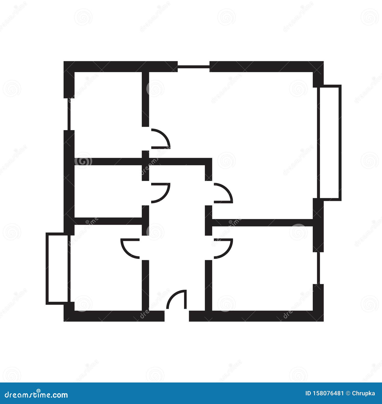 Floor plan icon stock vector. Illustration of icon, property - 158076481