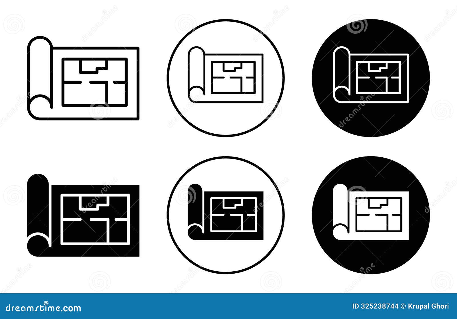 Floor Plan Icon Outline Flat Icon Stock Illustration - Illustration of ...