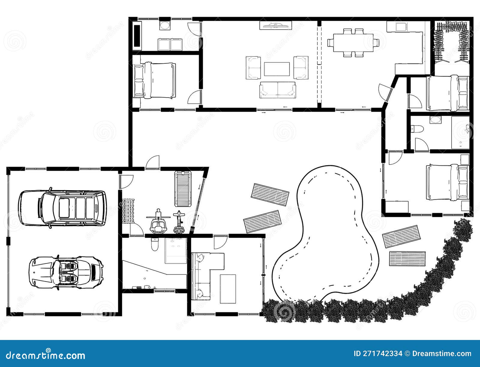 Floor Plan Ideas. Floorplan Stock Illustration - Illustration of layout, drawings: 271742334