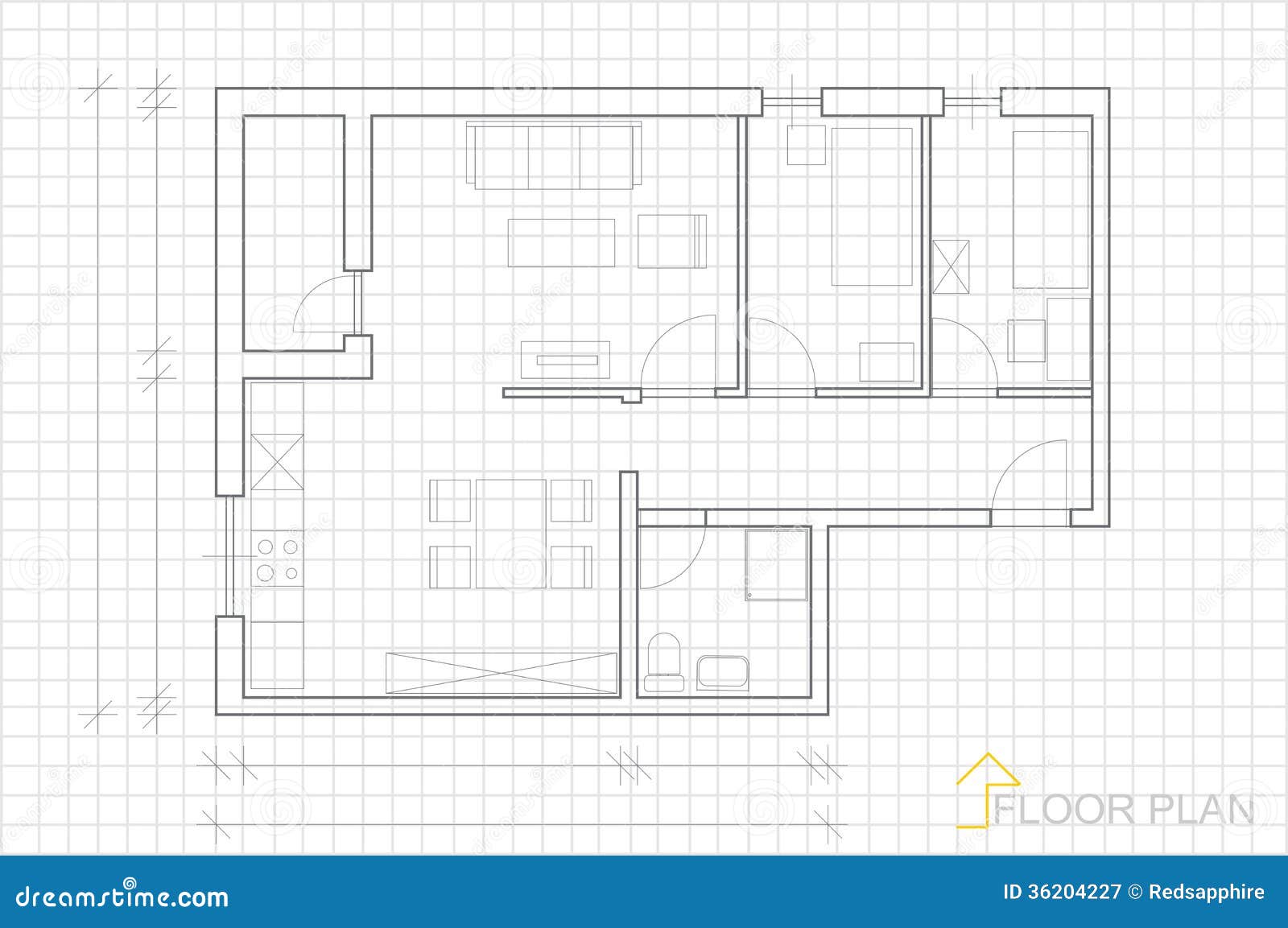 Floor plan stock vector. Illustration of detail, design - 36204227