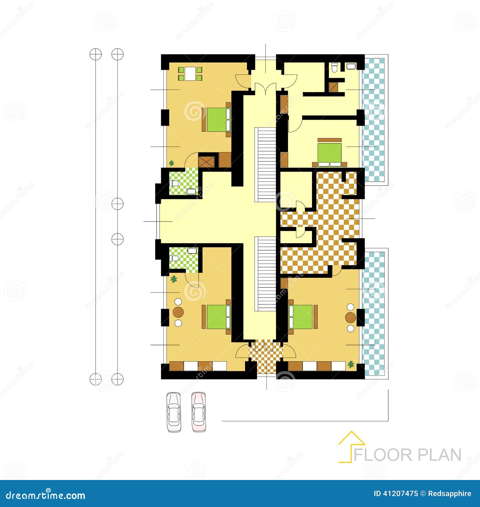 Floor plan stock vector. Illustration of home, draw, detail - 41207475