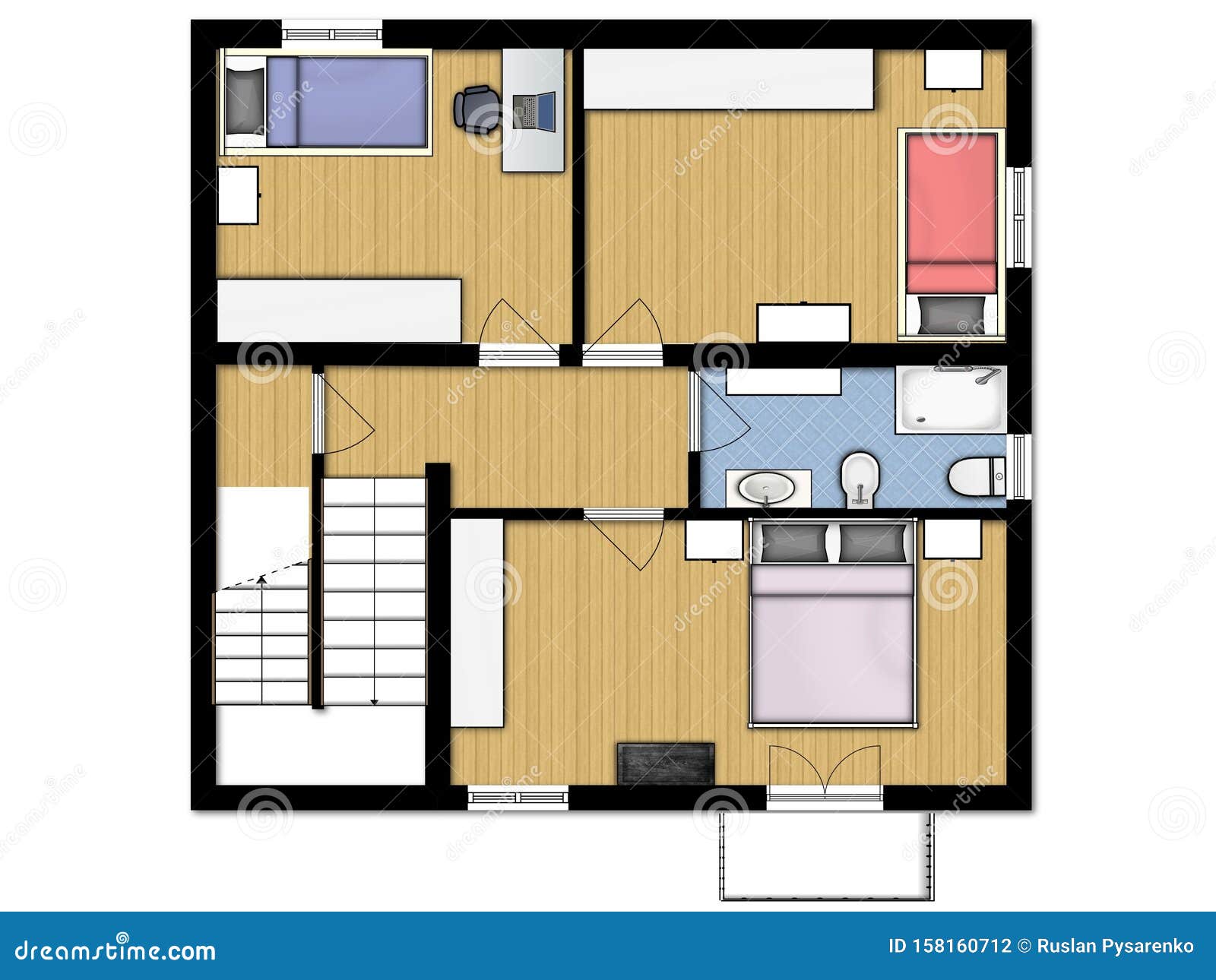 Floor Plan. Interior Floor Plans 2d. 2D Illustration Floor Plan Stock ...